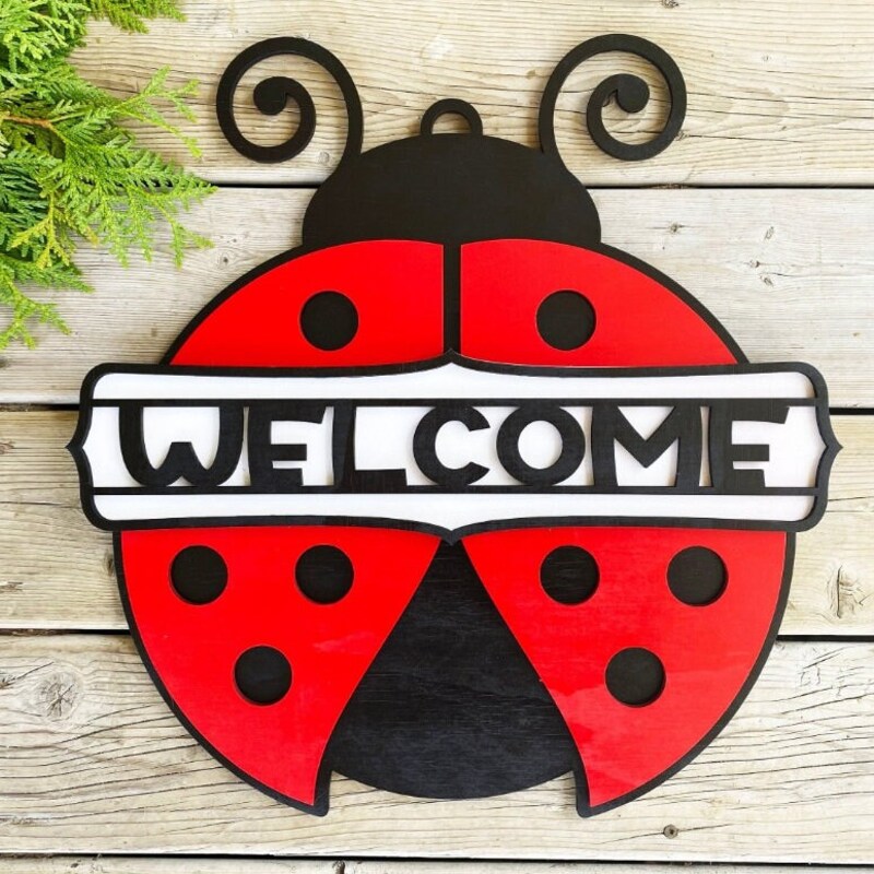 Ladybug Welcome Sign - Etsy