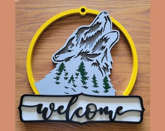 Wolf Welcome Sign - Etsy