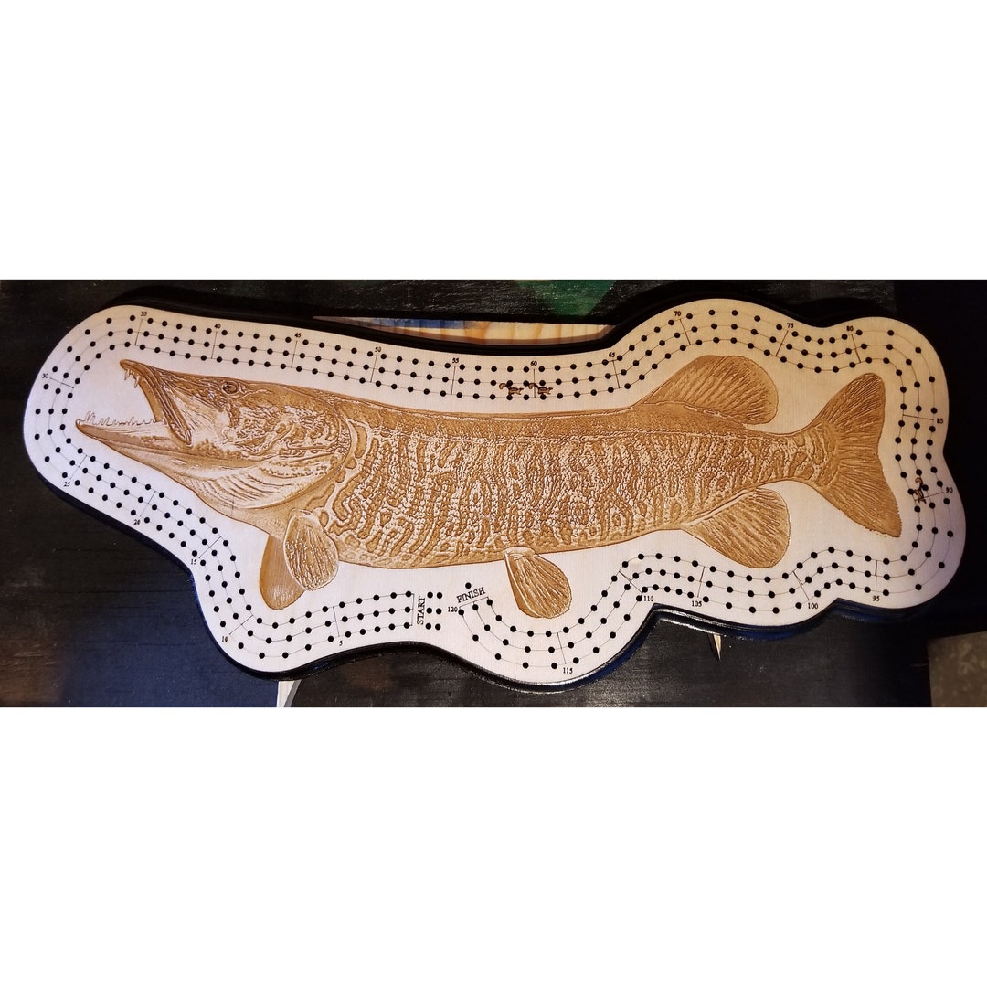 Musky 3-track Cribbage Board - Etsy