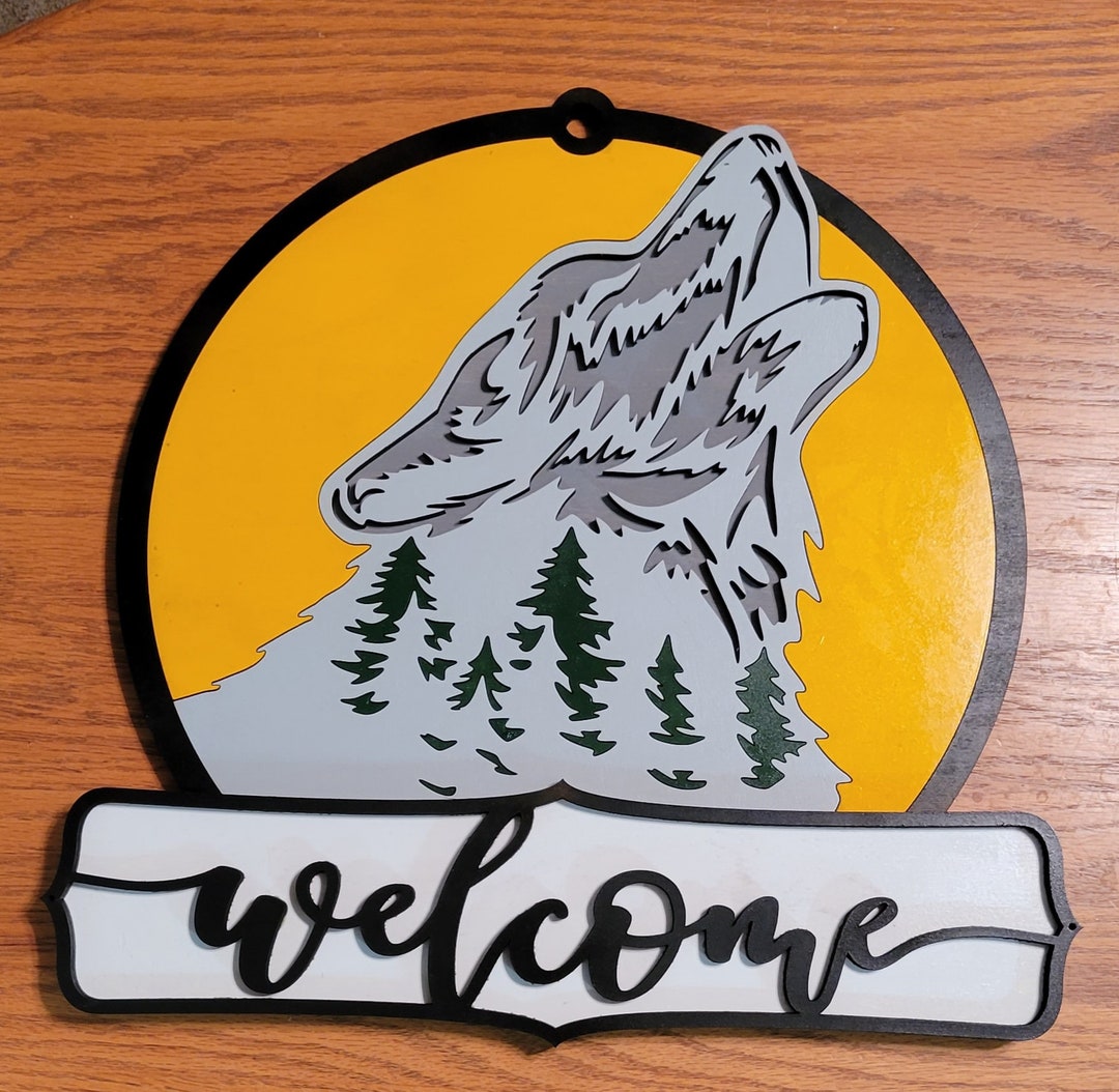 Wolf Welcome Sign - Etsy