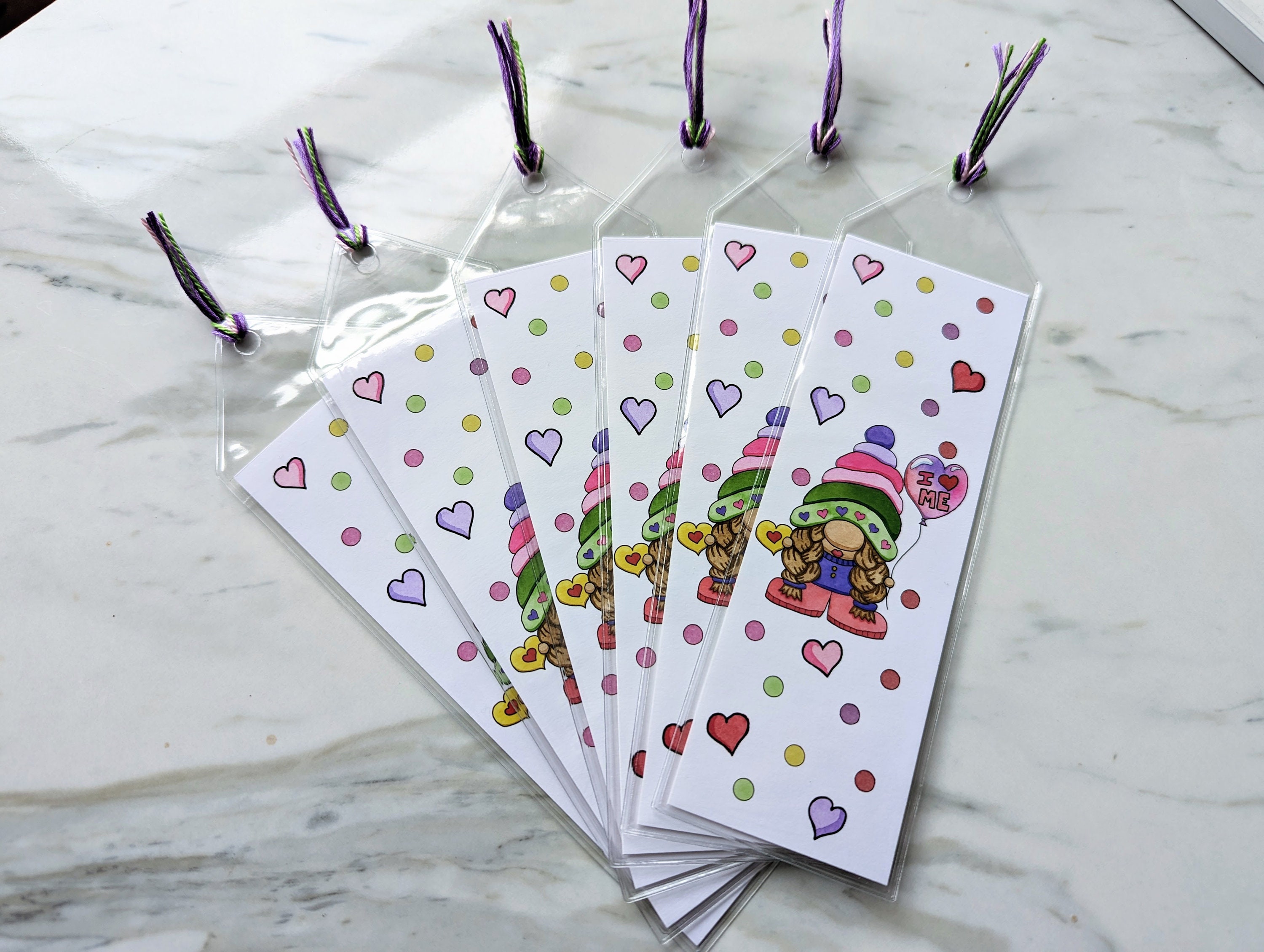 Self Love Gnome Valentines Bookmark printed Love Bookmark Gnome Art ...