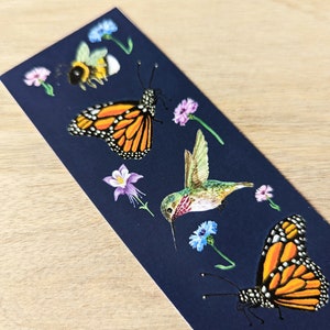 Butterfly and Pollinators Bookmarks Set of 3 printed Watercolor ...