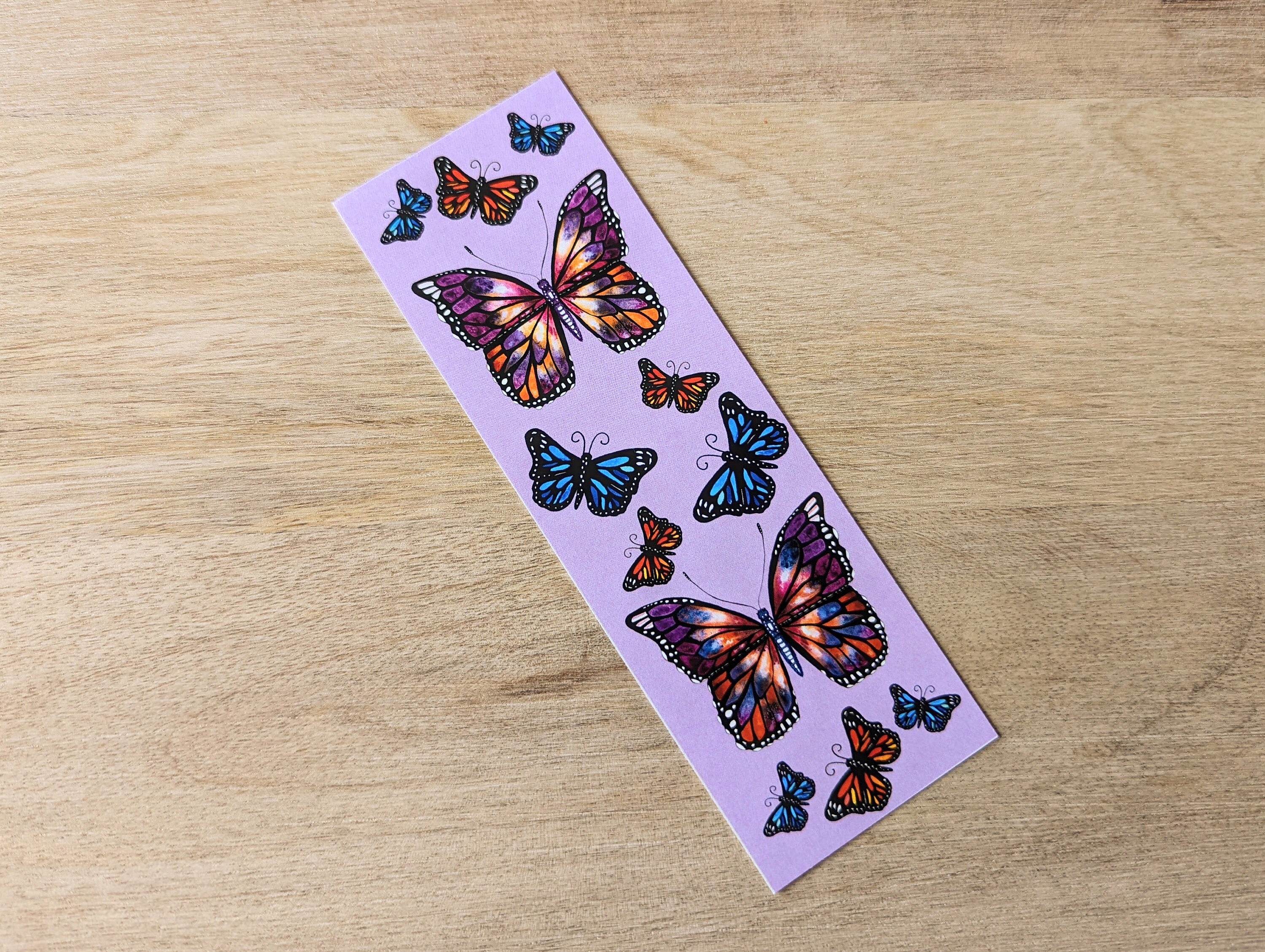 Butterfly and Pollinators Bookmarks Set of 3 printed Watercolor ...