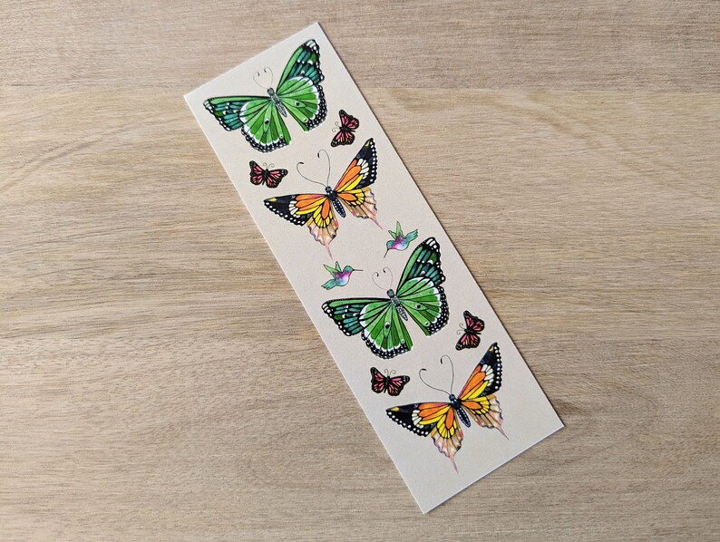 Butterfly and Pollinators Bookmarks Set of 3 printed Watercolor ...