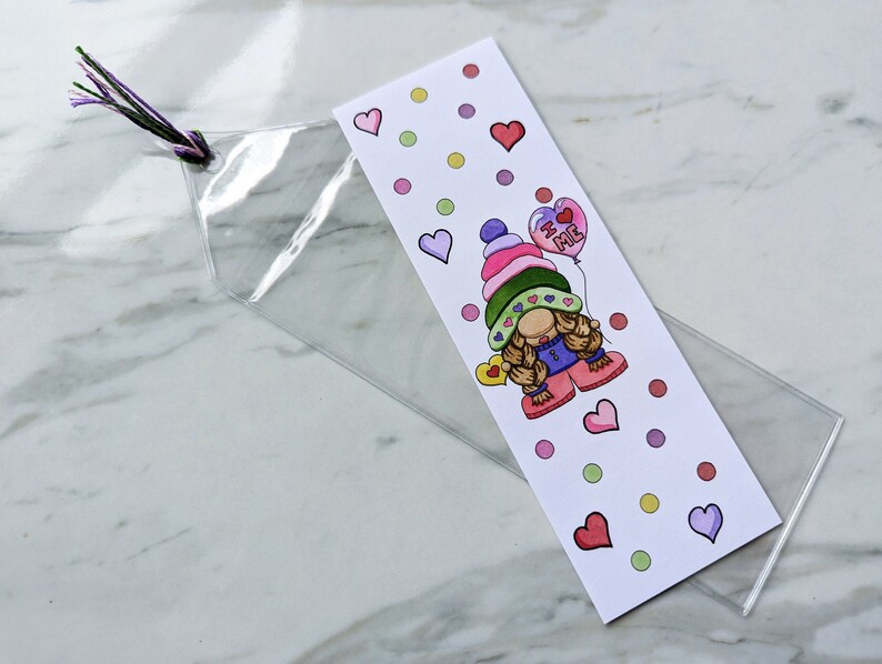 Self Love Gnome Valentines Bookmark printed Love Bookmark Gnome Art ...
