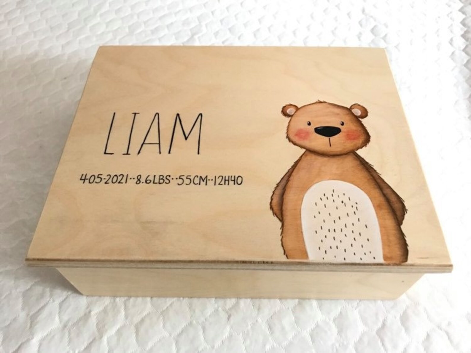 Bear Memory Box Keepsake Box Baby Child Memory Box | Etsy