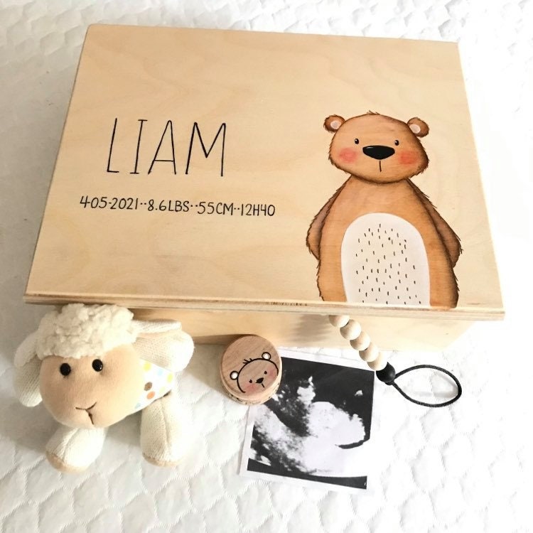 Bear Memory Box Keepsake Box Baby Child Memory Box | Etsy