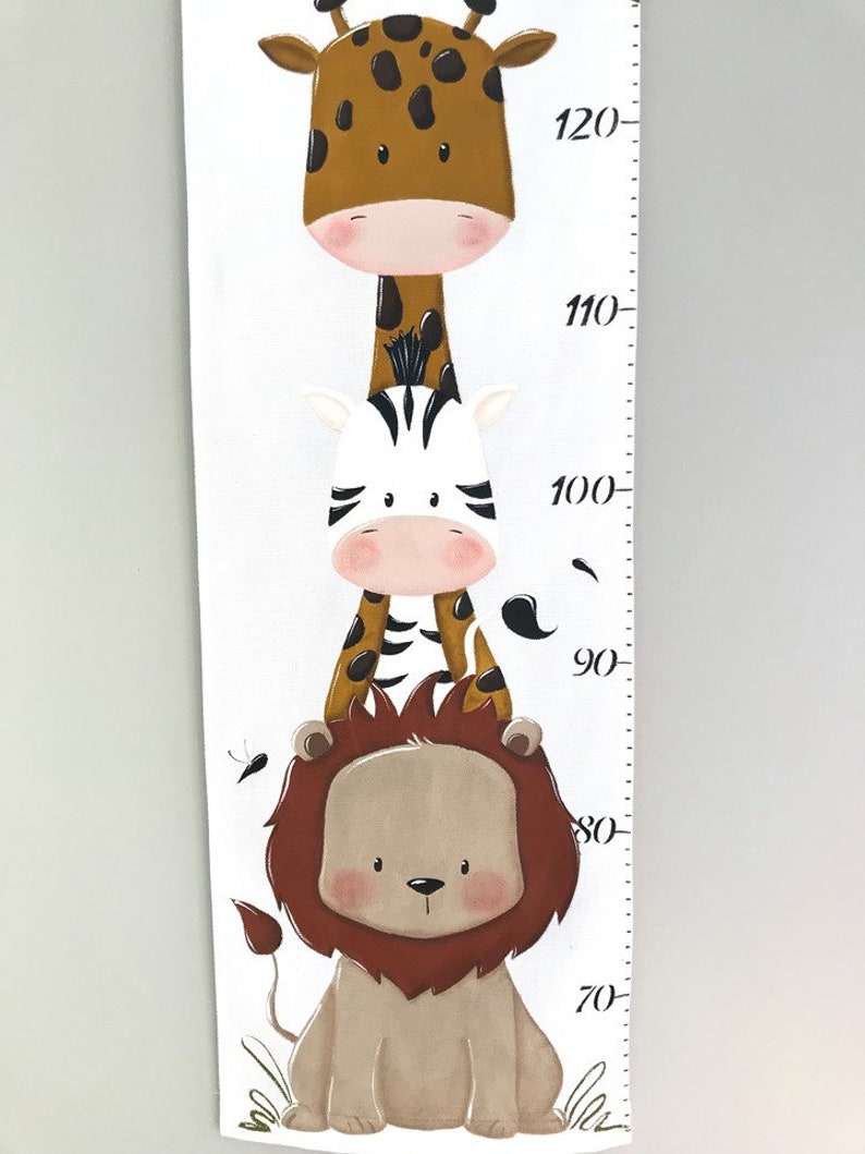 Animals Growth Chart, Personalized Growth Chart, Height Chart, Fabric ...
