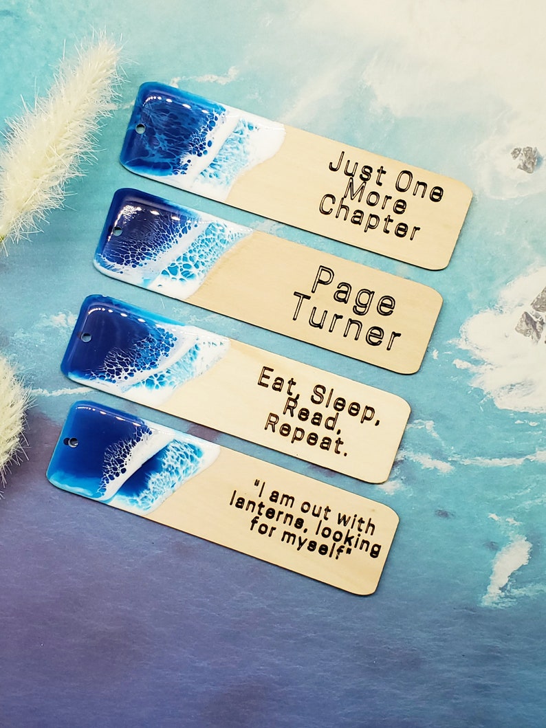Resin Ocean Wave Engraved Bookmark - Etsy