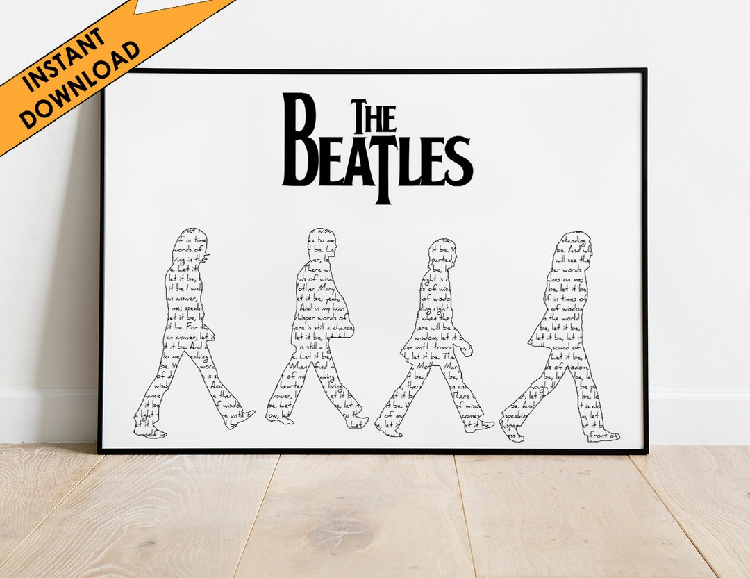 The Beatles Print, Beatles Art, Downloadable Art, Printable Art, Abbey ...
