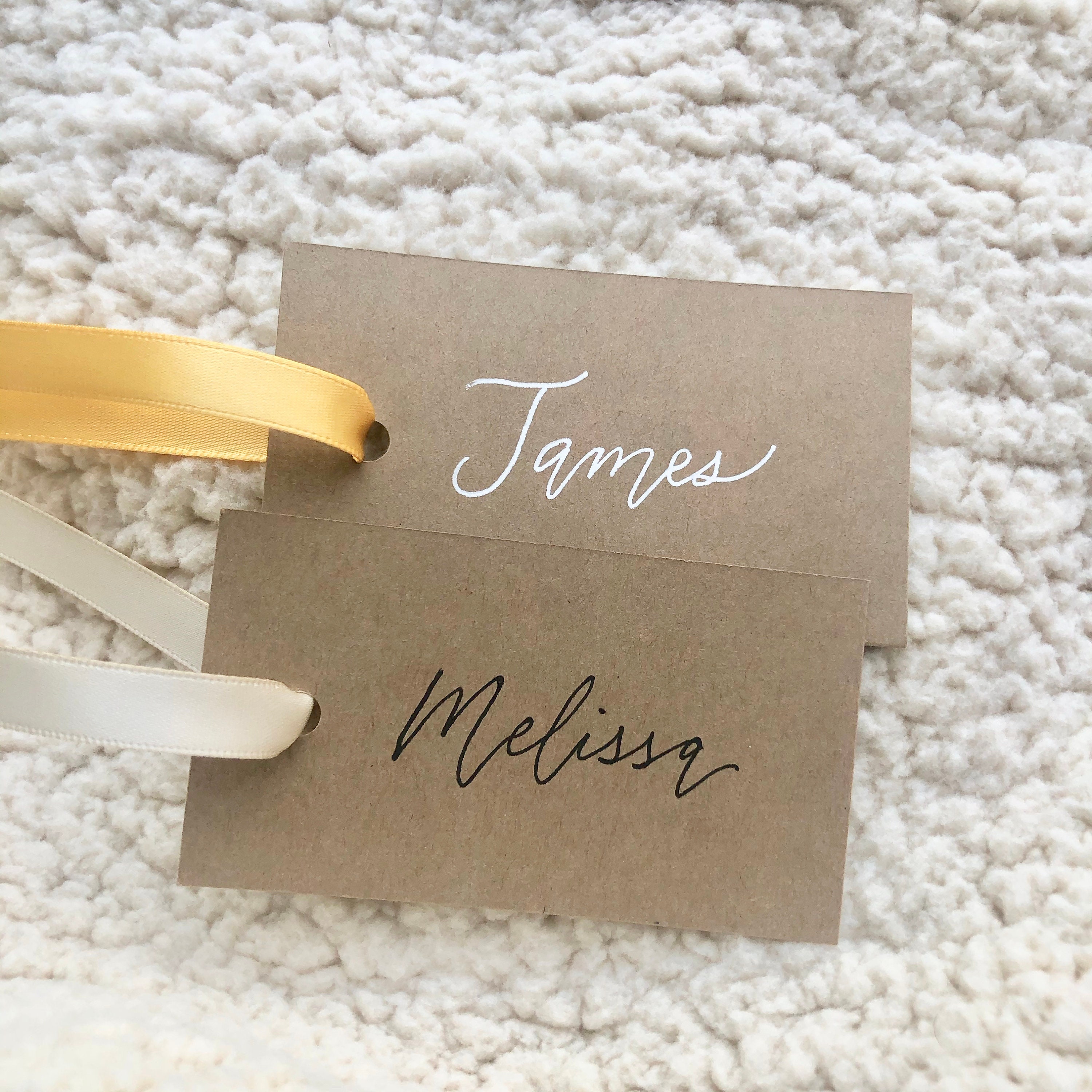 Custom Brown Name Tag Carte descorte - Etsy France