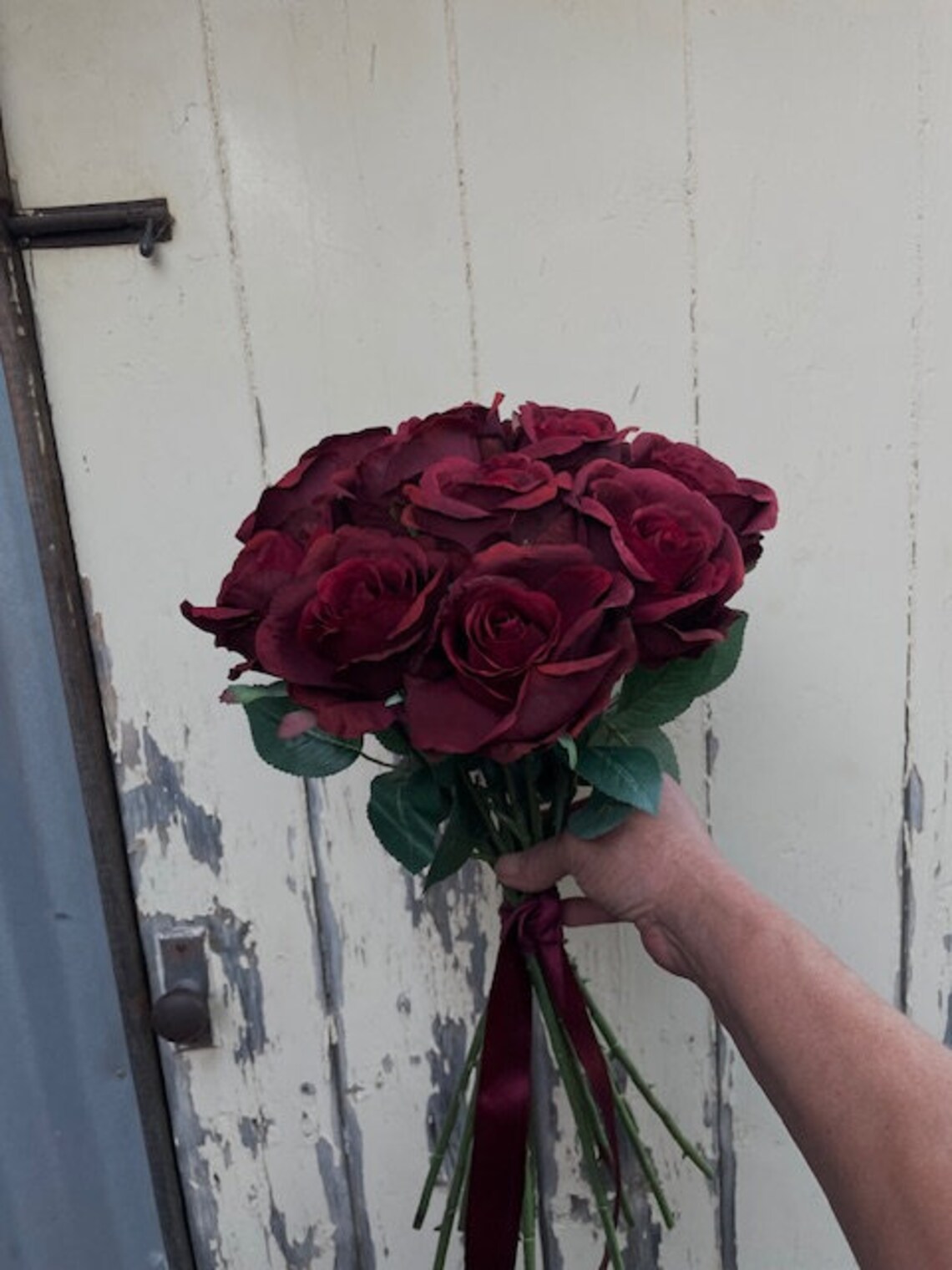 Gorgeous Maroon Rose Bridal Bouquet - Etsy