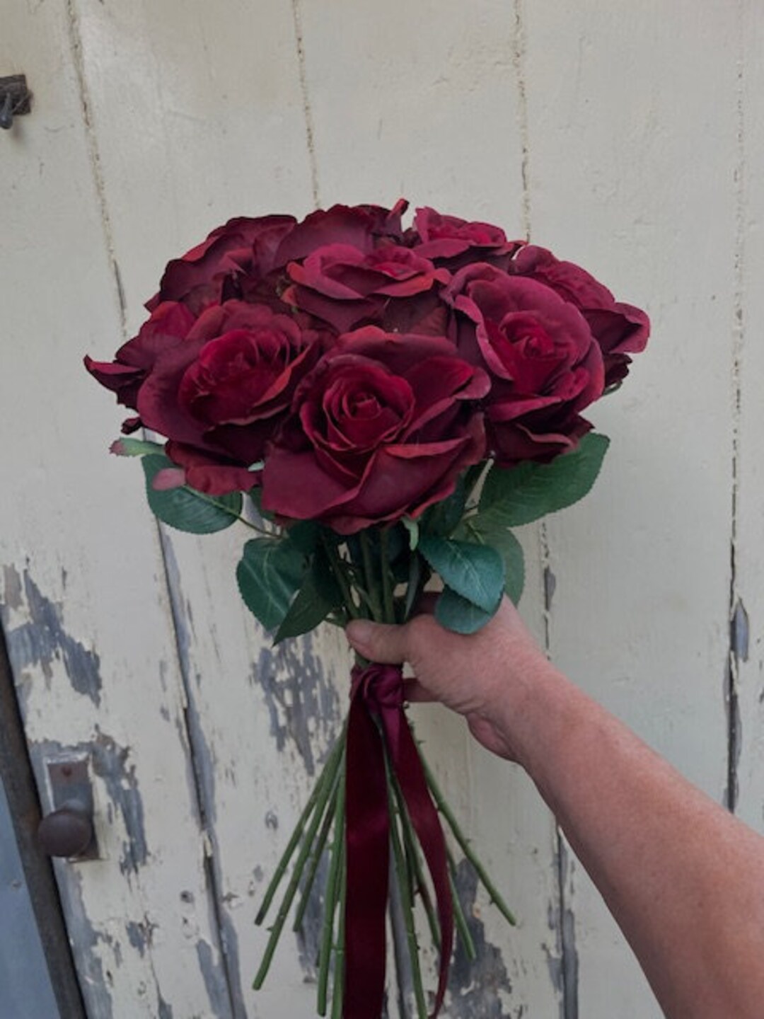 Gorgeous Maroon Rose Bridal Bouquet - Etsy