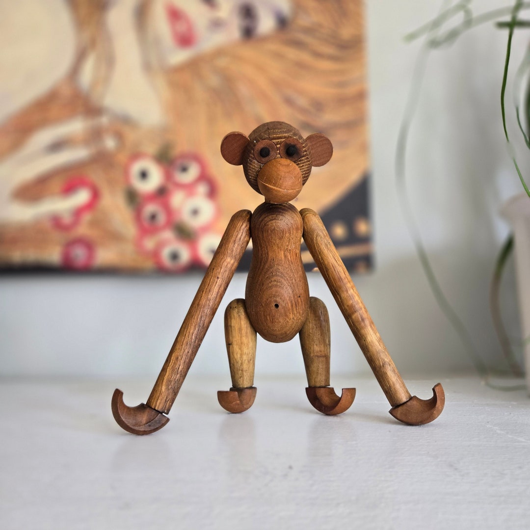 Danish Mid Century Modern Monkey Kay Bojesen Style / Wooden Articulated ...