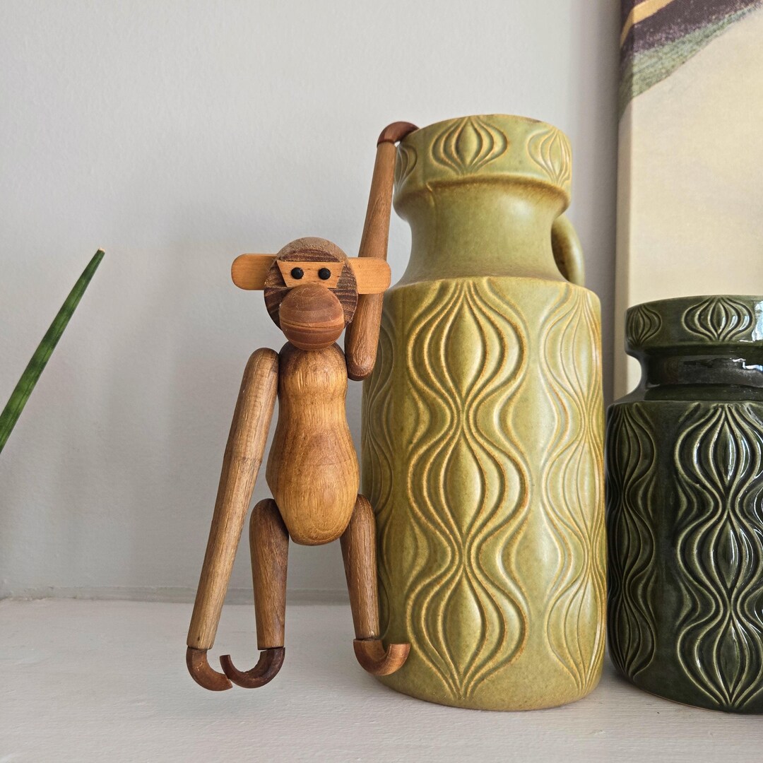 Danish Mid Century Modern Teak Monkey // Wooden Articulated Monkey - Etsy