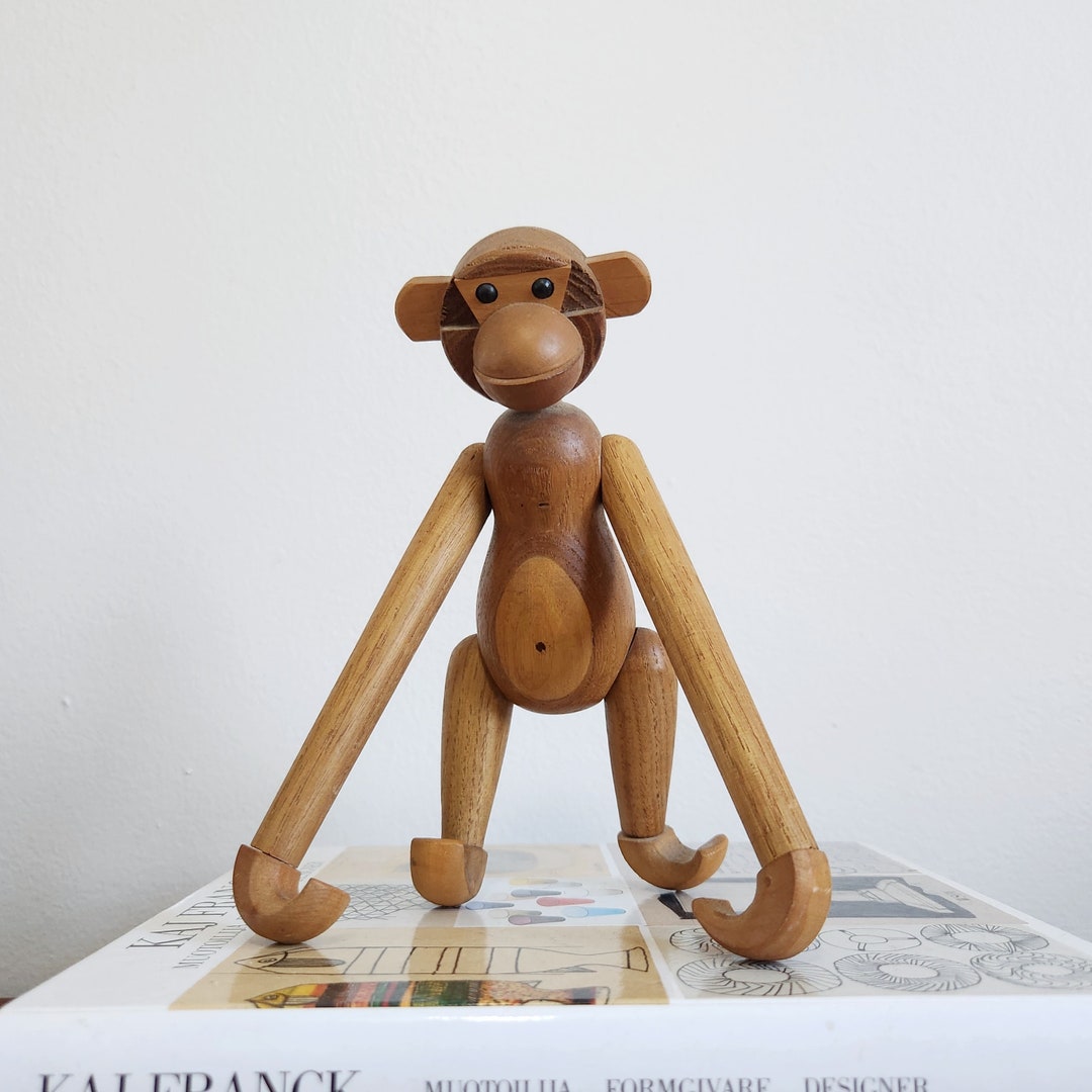 Danish Mid Century Modern Teak Monkey // Wooden Articulated Monkey ...