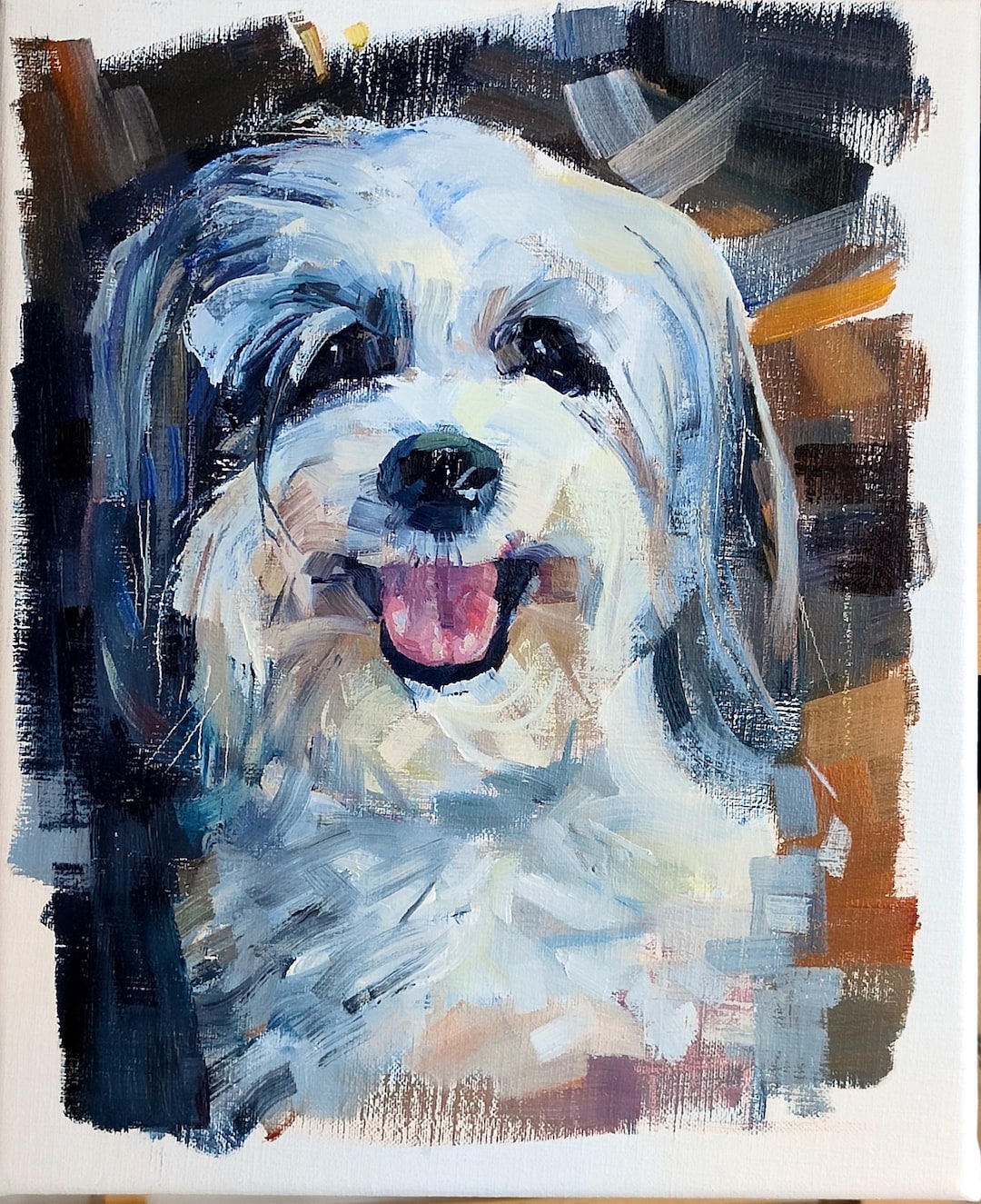 Custom Pet Portrait Oil Painting on Canvas – Hand-painted From Photo ...