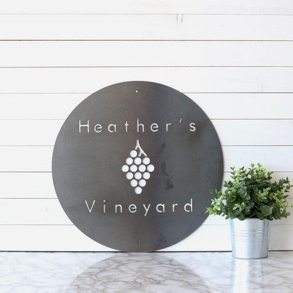 Vineyard Wine Sign - Etsy