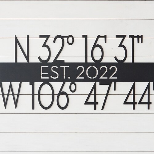 Coordinates Sign GPS Coordinates Gift Latitude Longitude Sign - Etsy