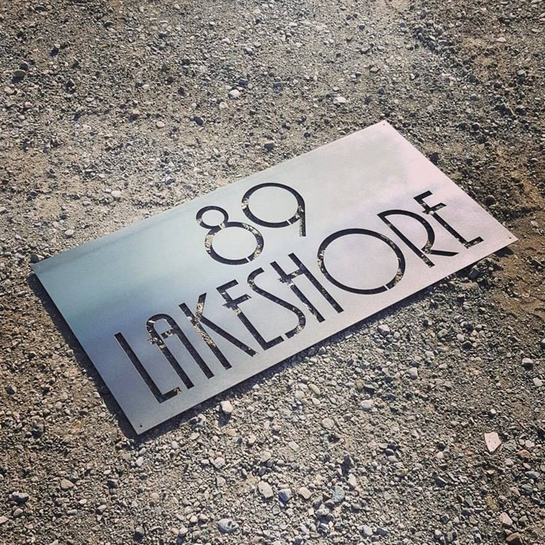 Custom Metal Address Sign | Modern House Numbers, Address Plaque - Etsy