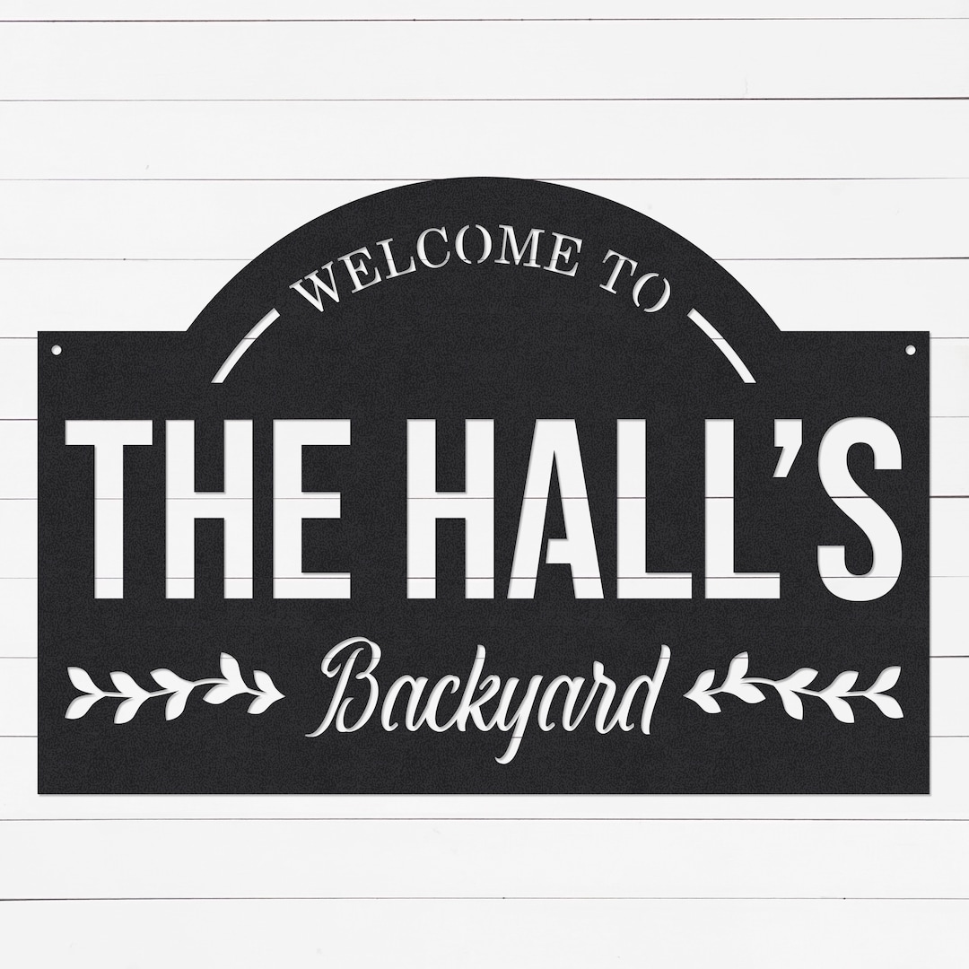 Custom Backyard Sign Personalized Yarn Sign Patio Sign Outdoor Kitchen ...