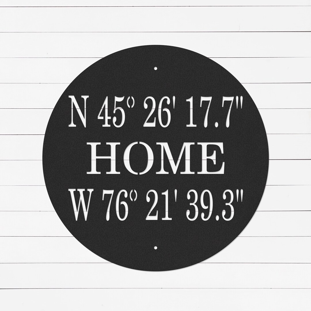 Latitude and Longitude Sign GPS Coordinates Sign Realtor Closing Gift ...