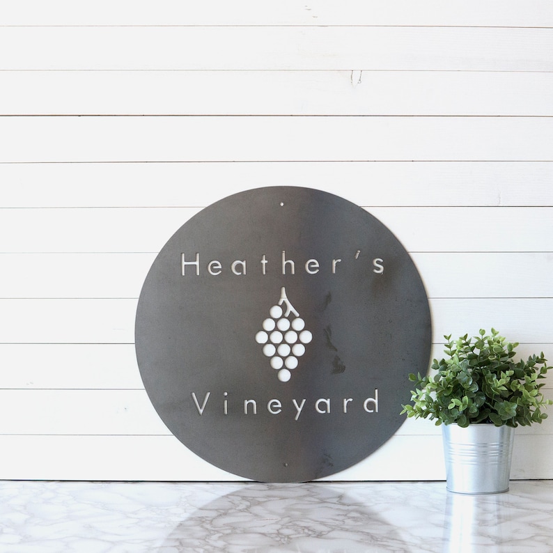Custom Vineyard Sign Wine Sign Bar Sign Metal Sign - Etsy