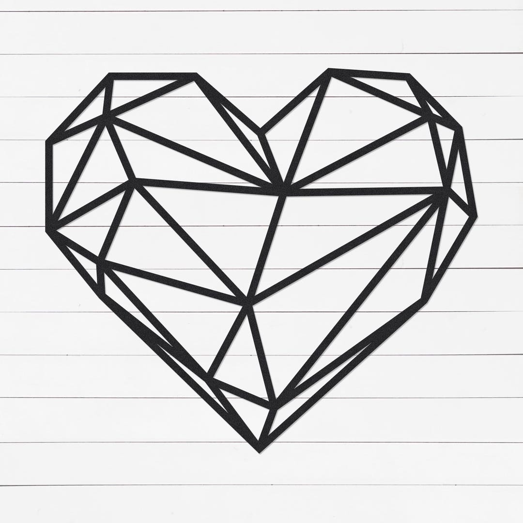 Geometric Heart Sign | Love Wall Decor | Wall Art | Geometric Wall Art ...