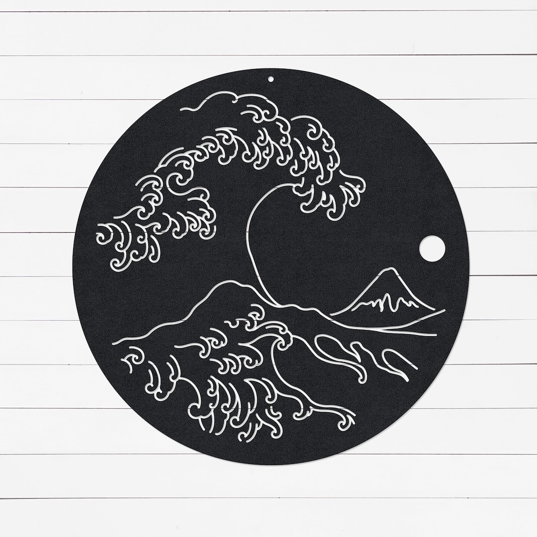 Japanese Metal Wave Sign | Wave Art | Wave Wall Art | Wave Wall Decor ...