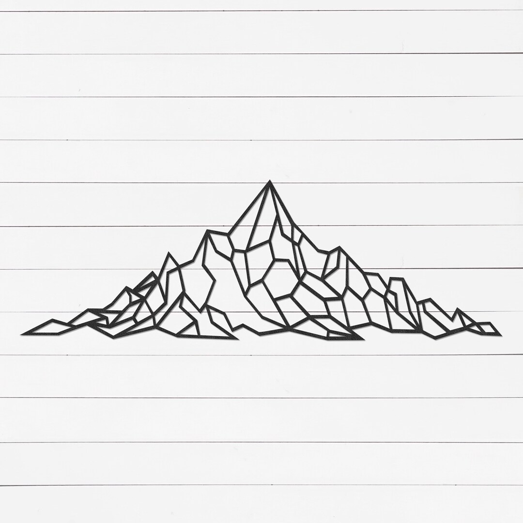 Geometric Mountain Range Sign | Mountain Wall Decor | Metal Mountain ...