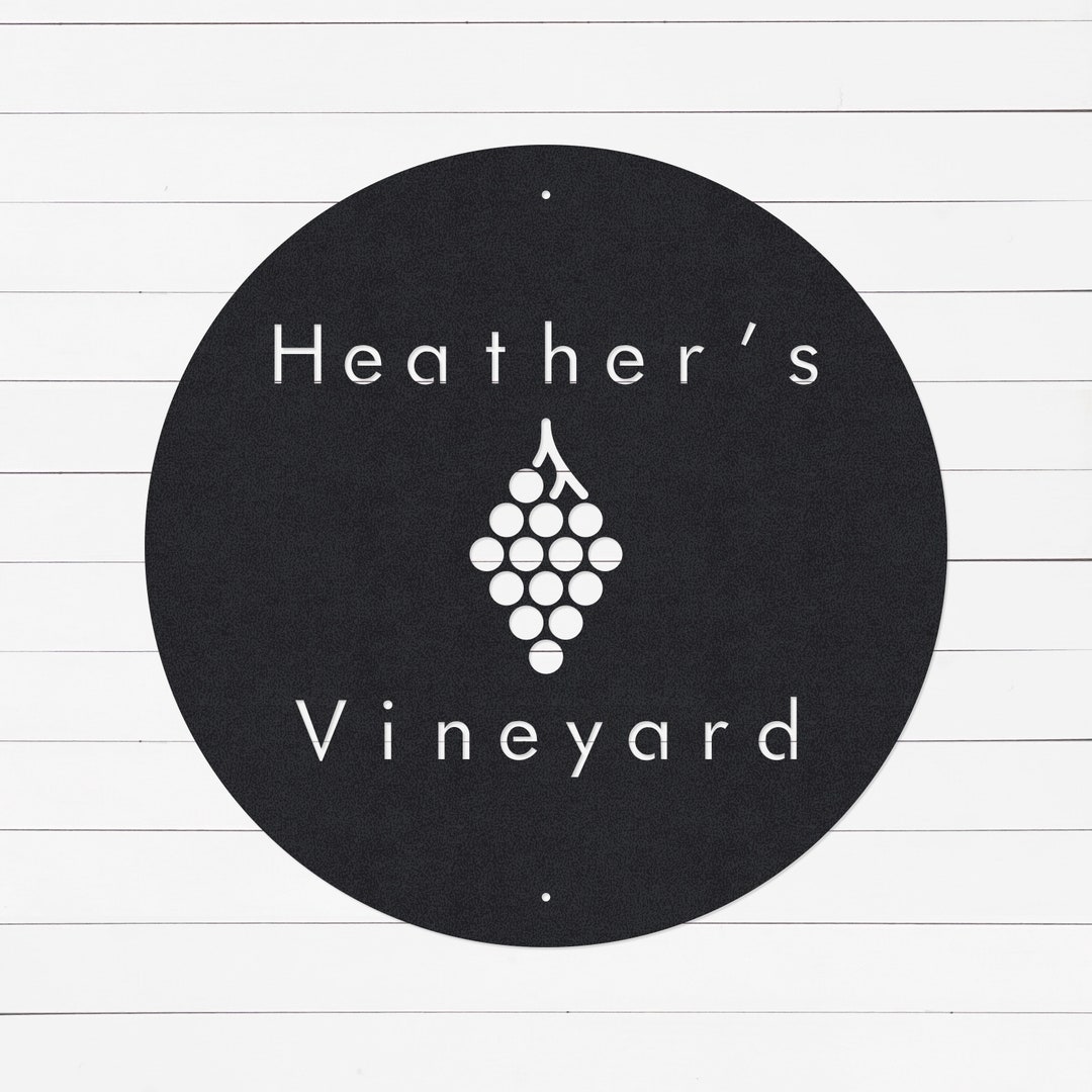 Custom Metal Vineyard Sign | Personalized Home Bar Decor - Etsy