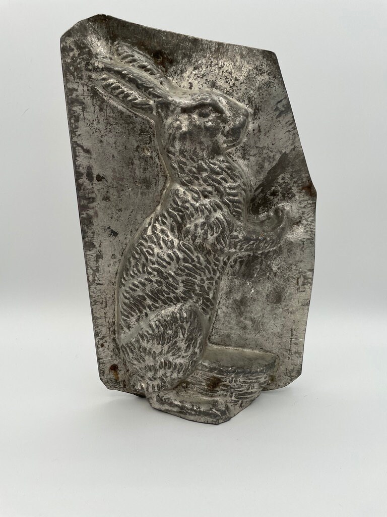 Vintage Large Standing Rabbit With Basket Metal Chocolate Mold - Etsy