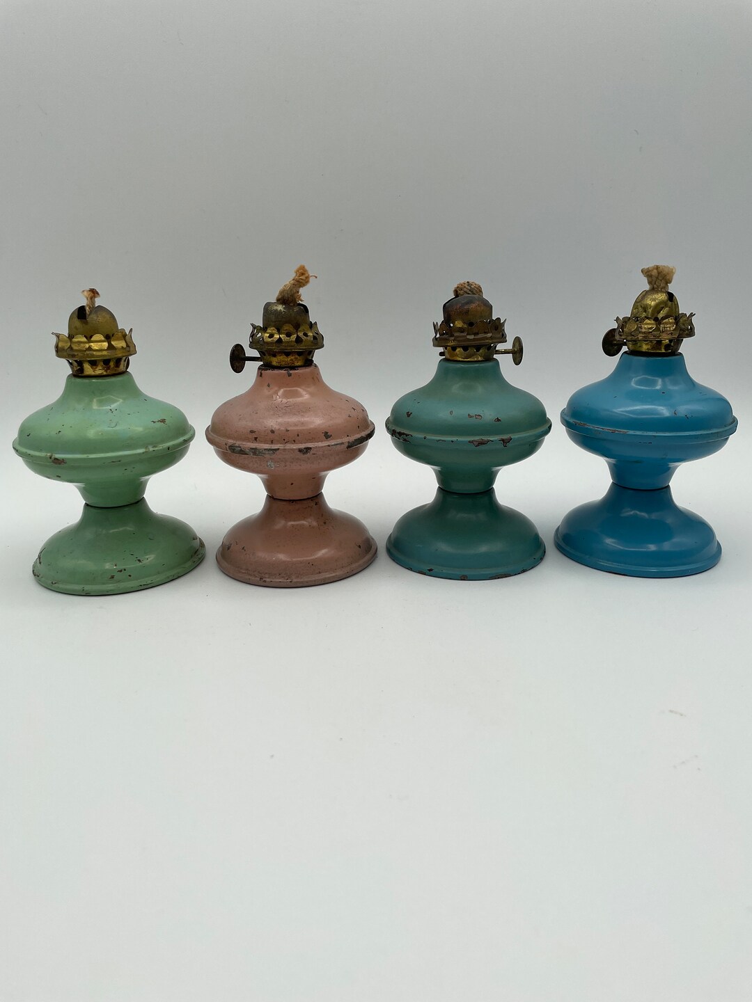 Vintage Small Metal Oil Lamps - Etsy