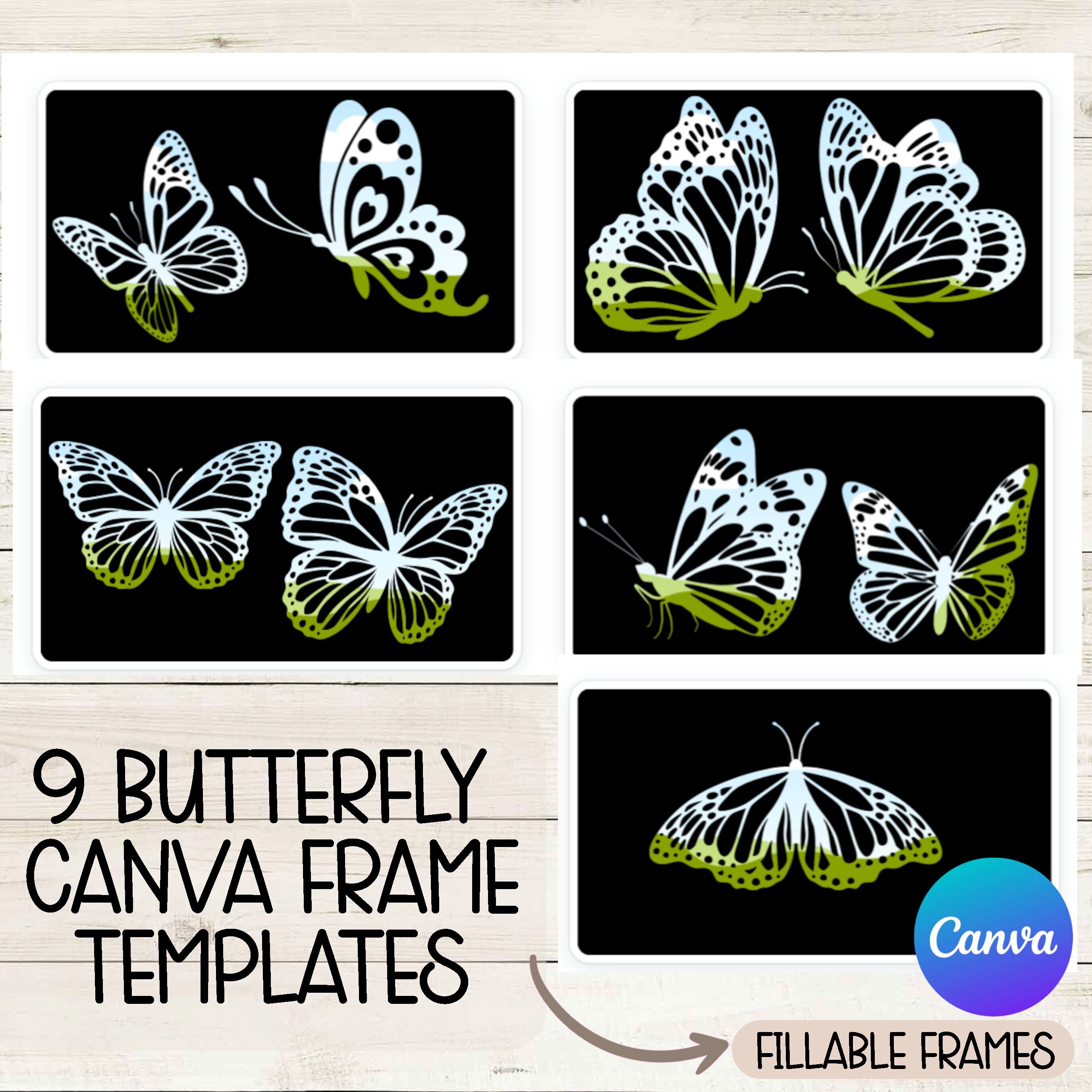Customizable Butterfly Canva Template Smart Mockup Digital Download ...