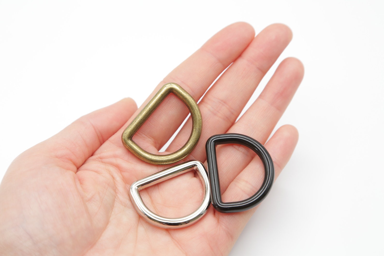 1 Inch Metal D Ring, Silver Gold Rosegold Black Brass Heavy Welded D ...