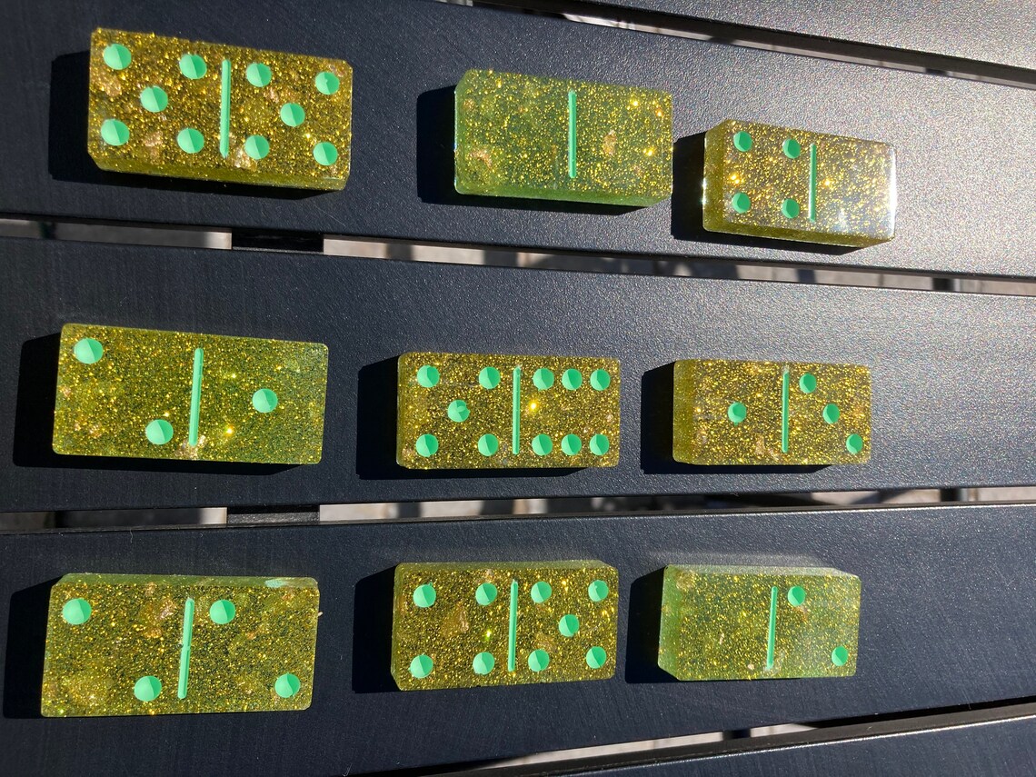Golden Green Dominoes - Etsy