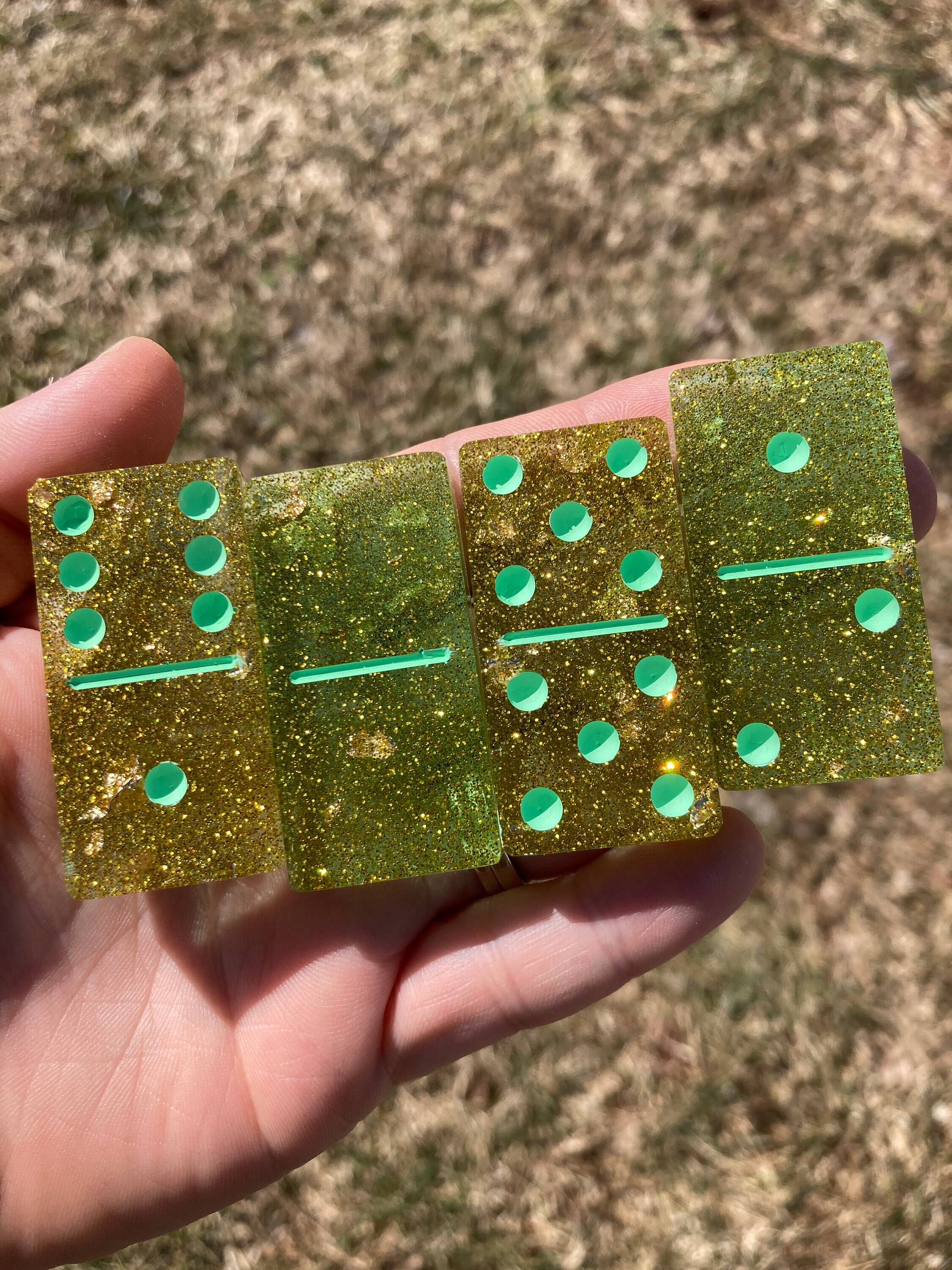 Golden Green Dominoes - Etsy