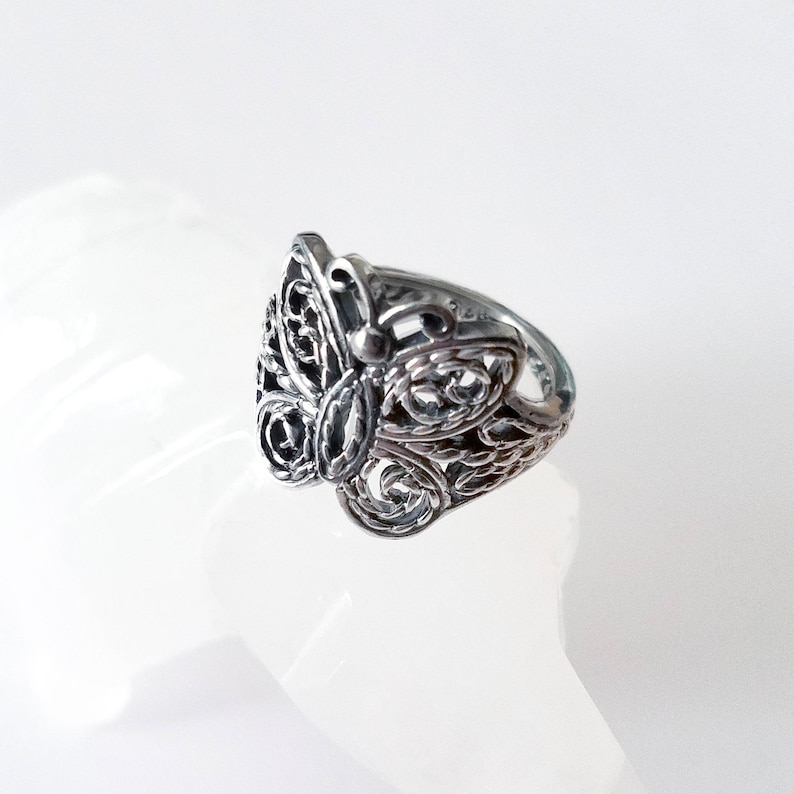 Butterfly Ring, Silver Ring, Filigree Ring, Sterling Silver Jewelry ...