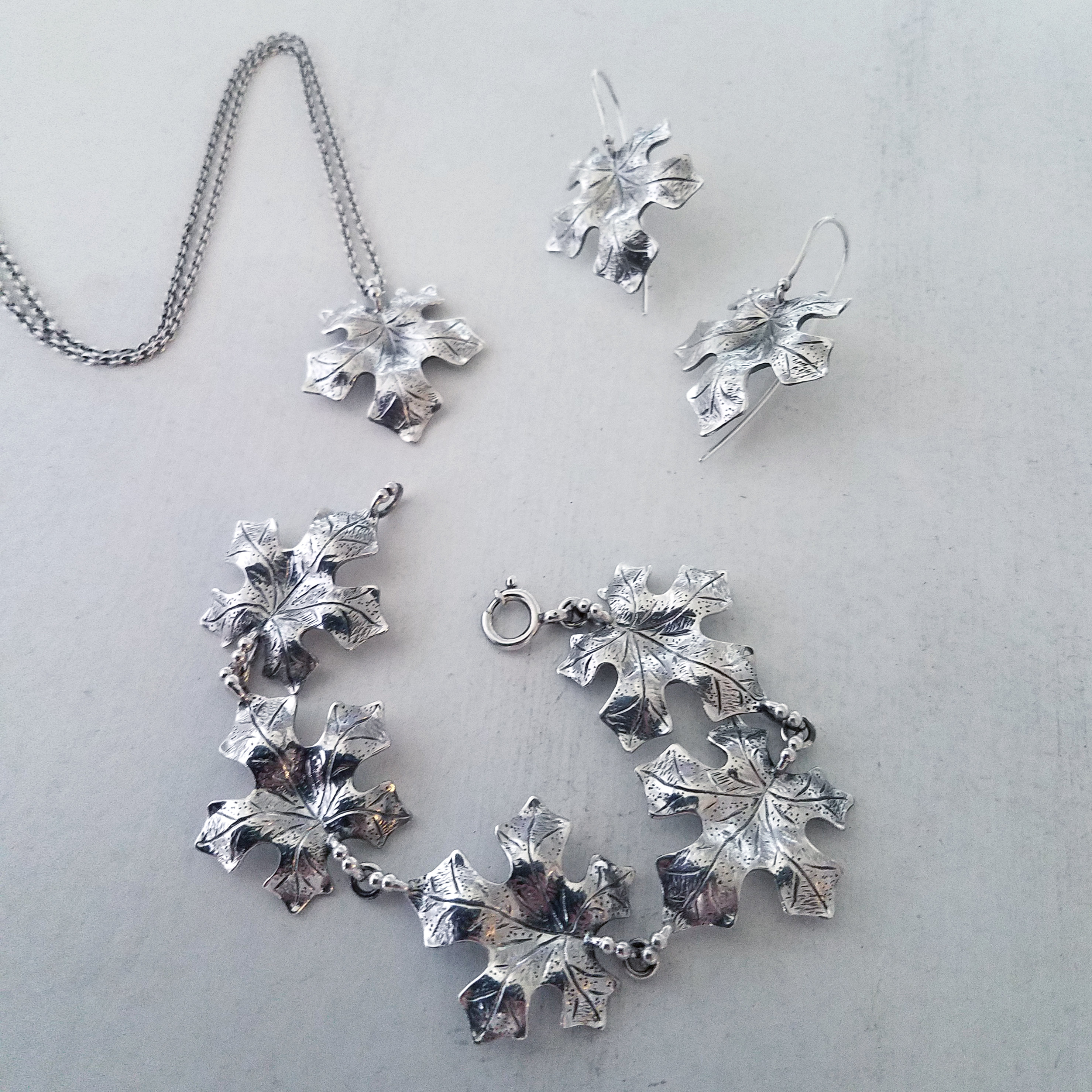 Maple Leaf Jewelry Gift Set Maple Leaf Set Silver Jewelry - Etsy