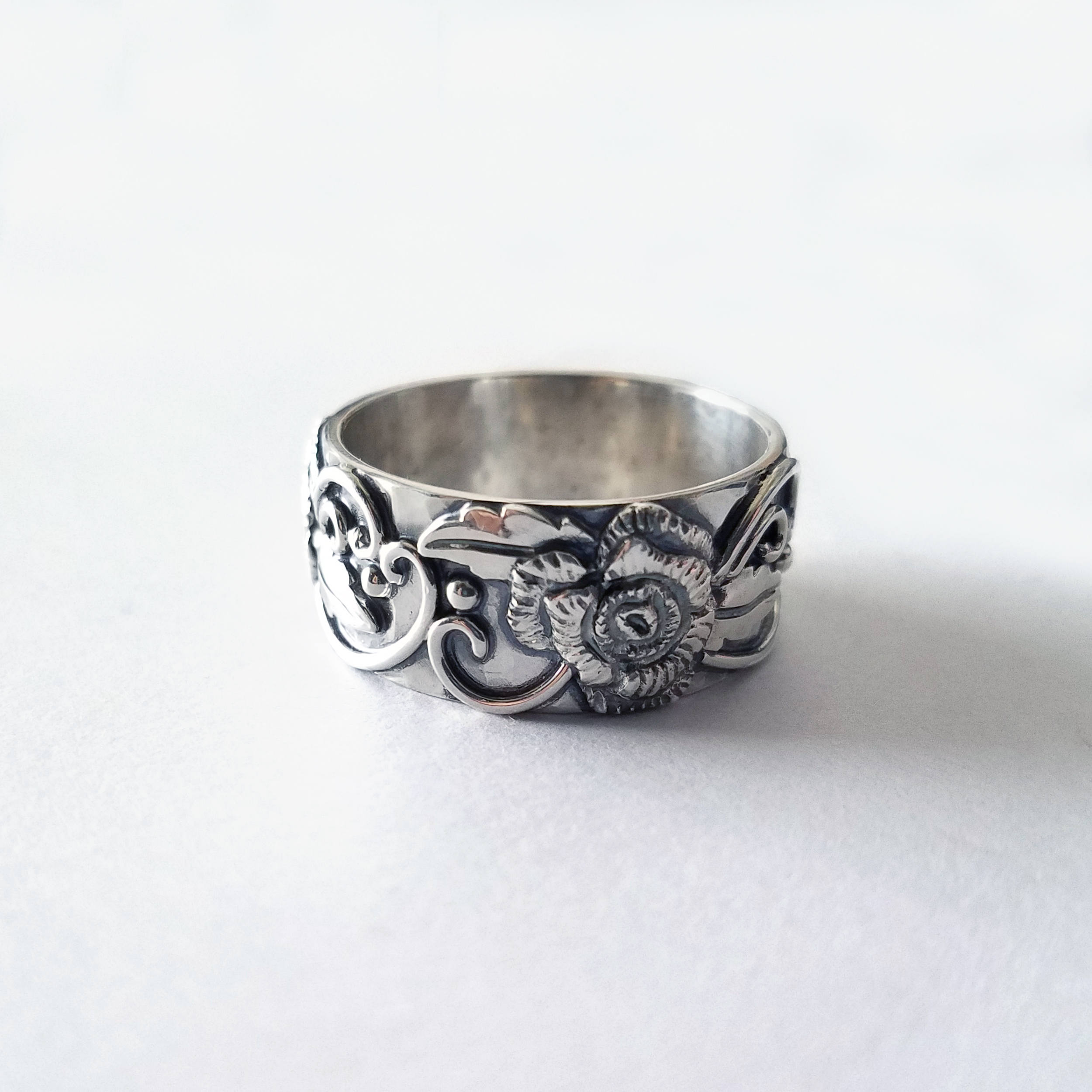 Rose Ring, Rose Wedding Band, Silver Ring, Rose Flower Ring, Unisex ...