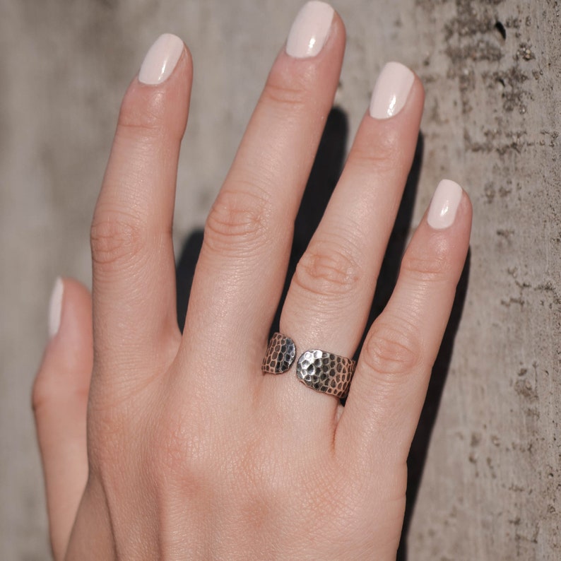 Double Sided Arch Ring, Hammer Finish Ring, Convertible Ring, Sterling ...