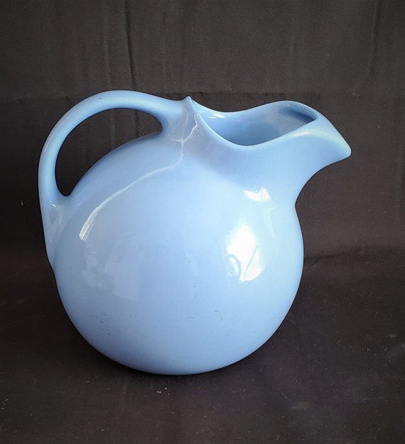 Vintage Hall Pottery Cadet Blue Ball Water Pitcher With Ice | Etsy