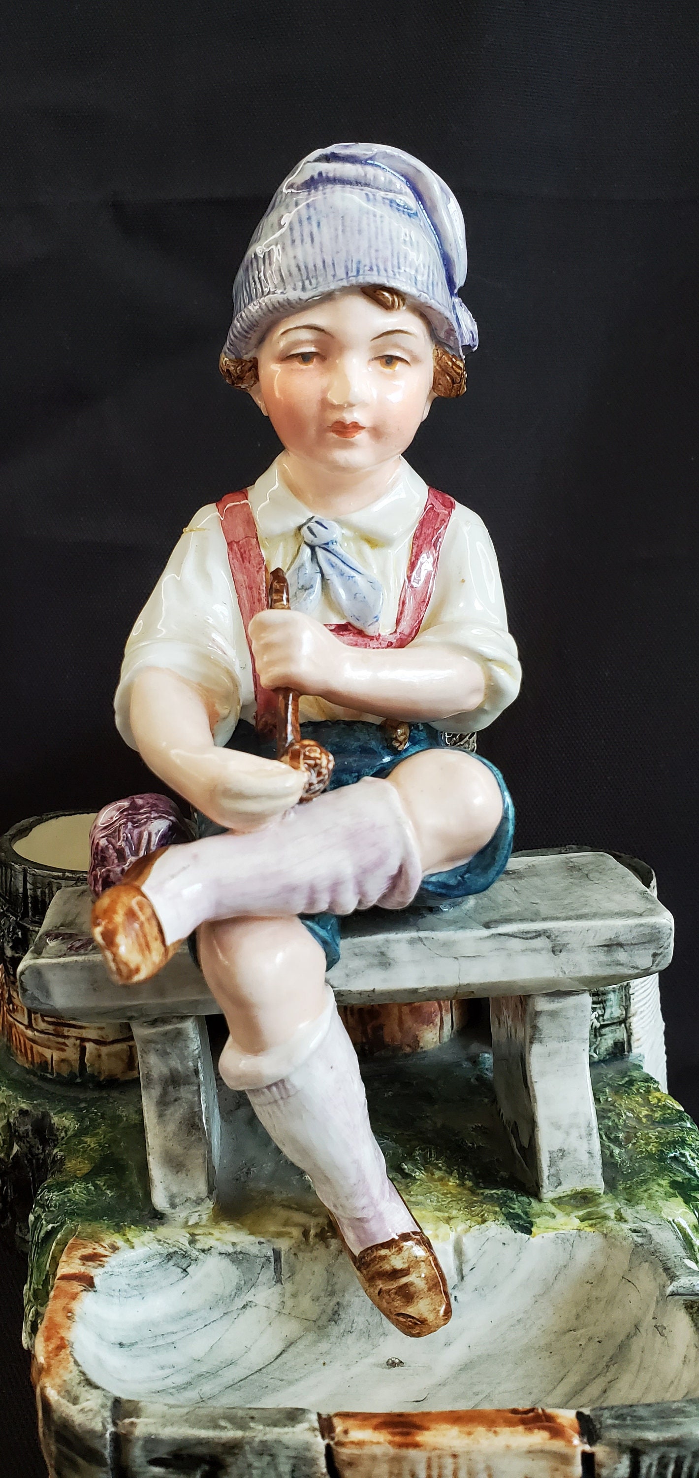 Antique Victorian German Boy With Pipe Porcelain Figural Posy Vase - Etsy