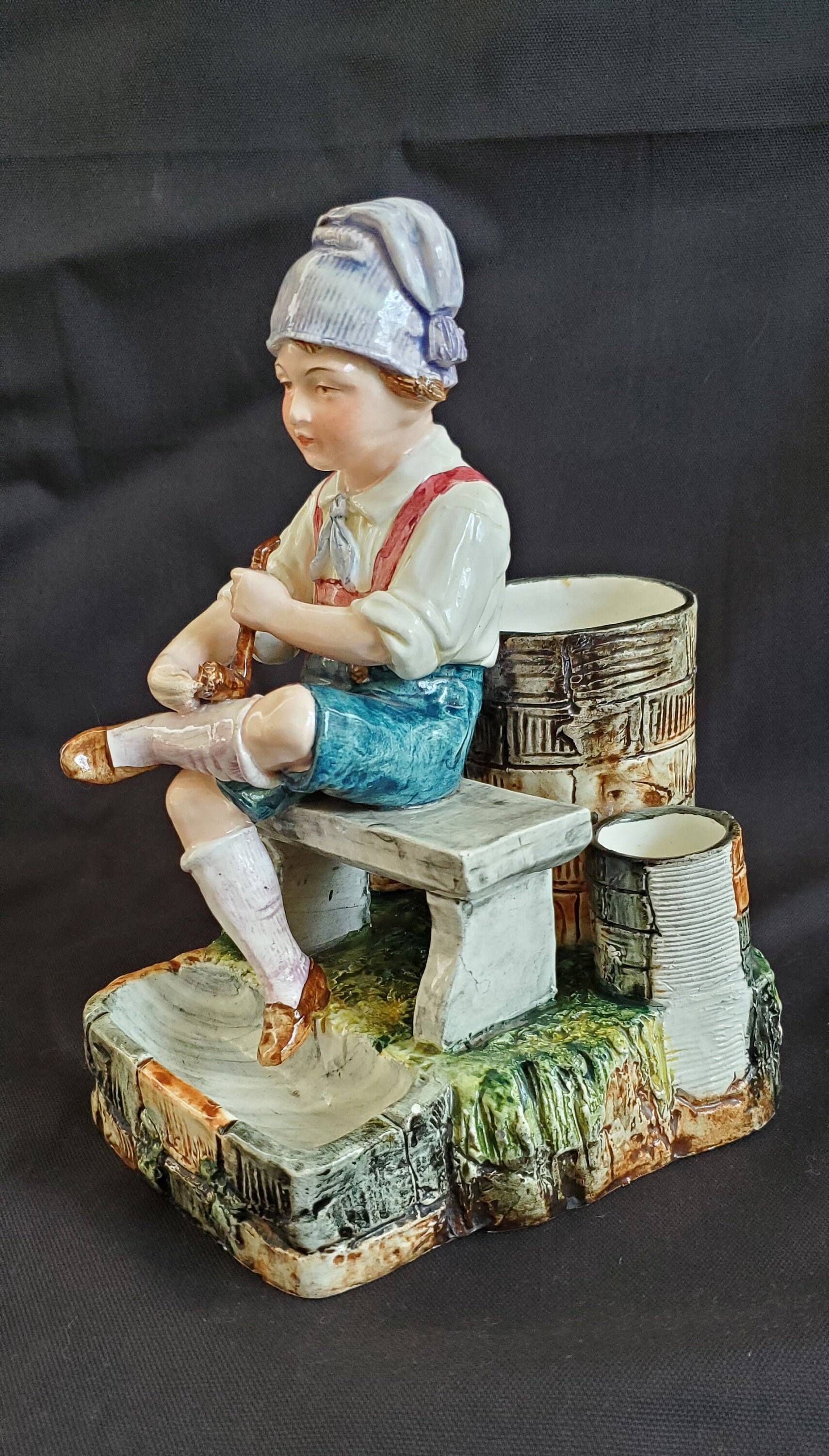Antique Victorian German Boy With Pipe Porcelain Figural Posy Vase - Etsy