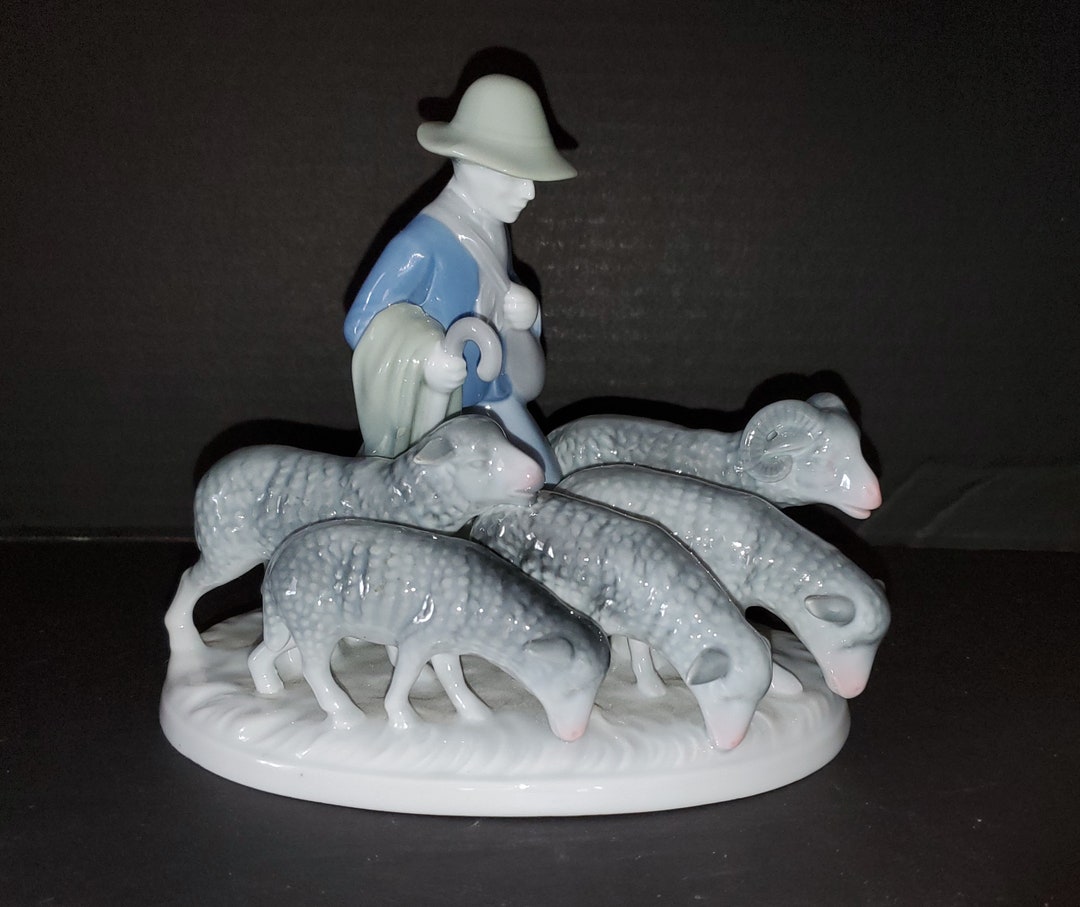 Vintage Gerald Porzellan 1940s Shephard With Ram N Four Sheeps ...