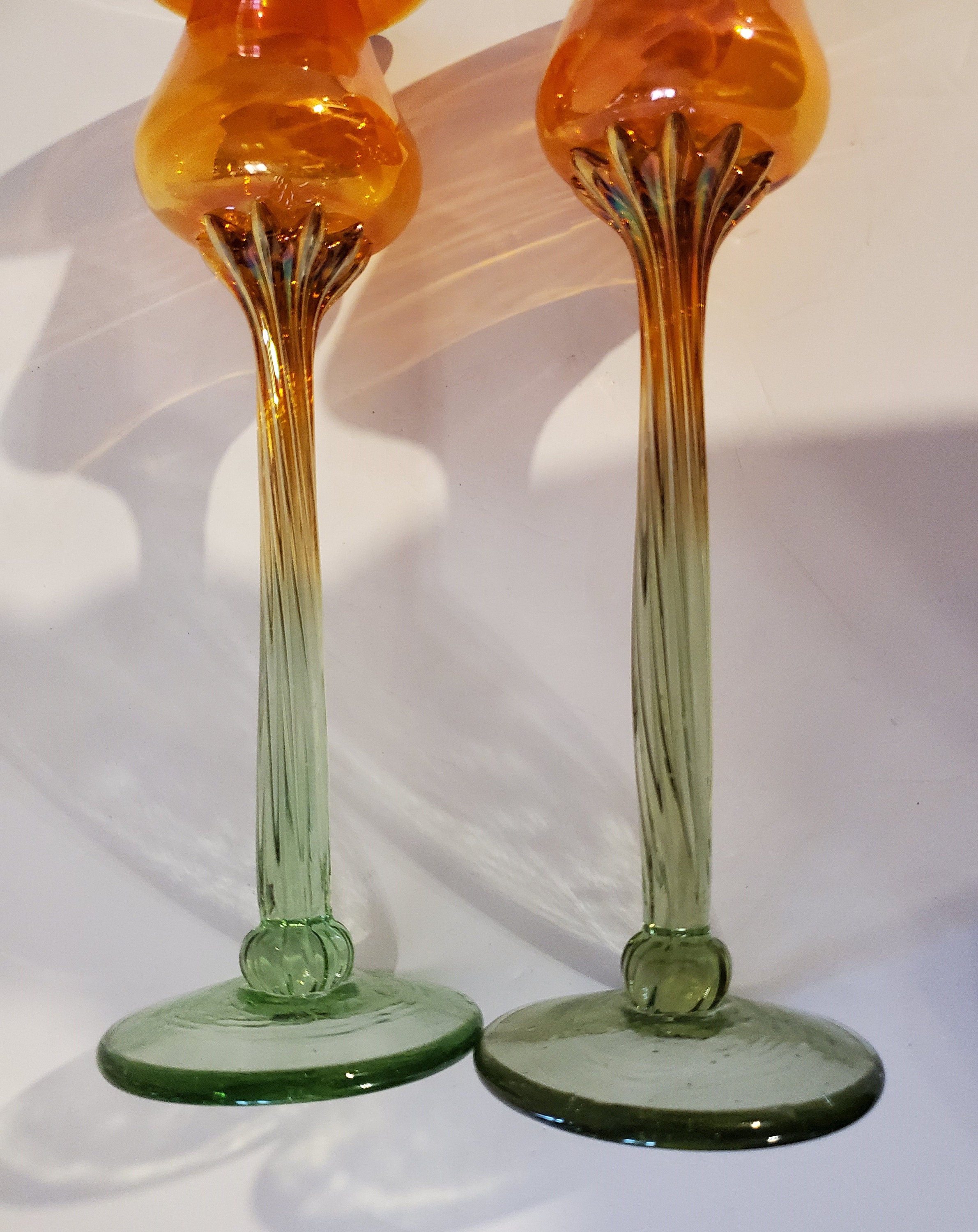 Exquisite Pair of Rick Strini Iridescent Hand Blown Art Glass | Etsy