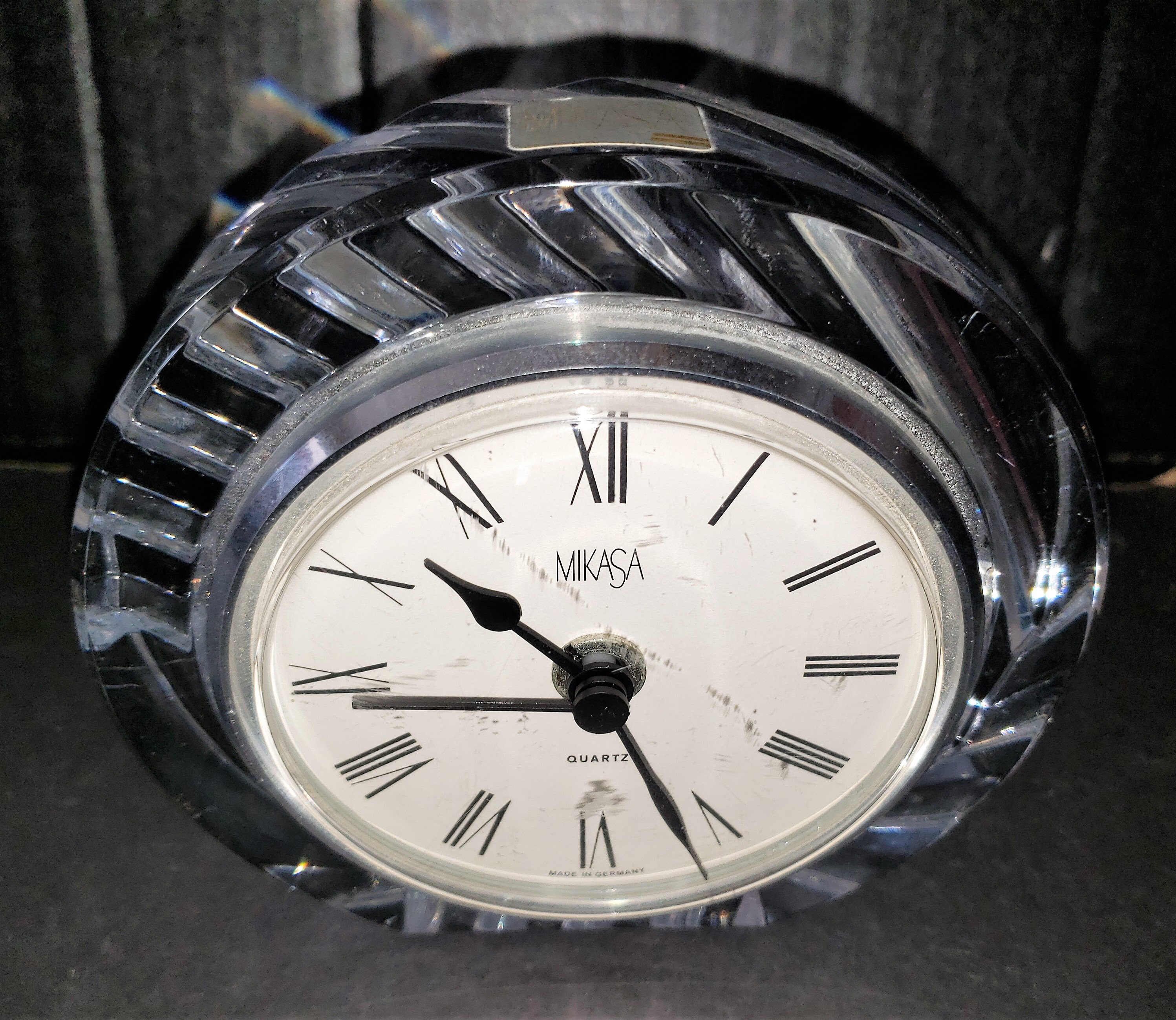 Vintage Mikasa Crystal Desk Tabletop Clock WORKS - Etsy