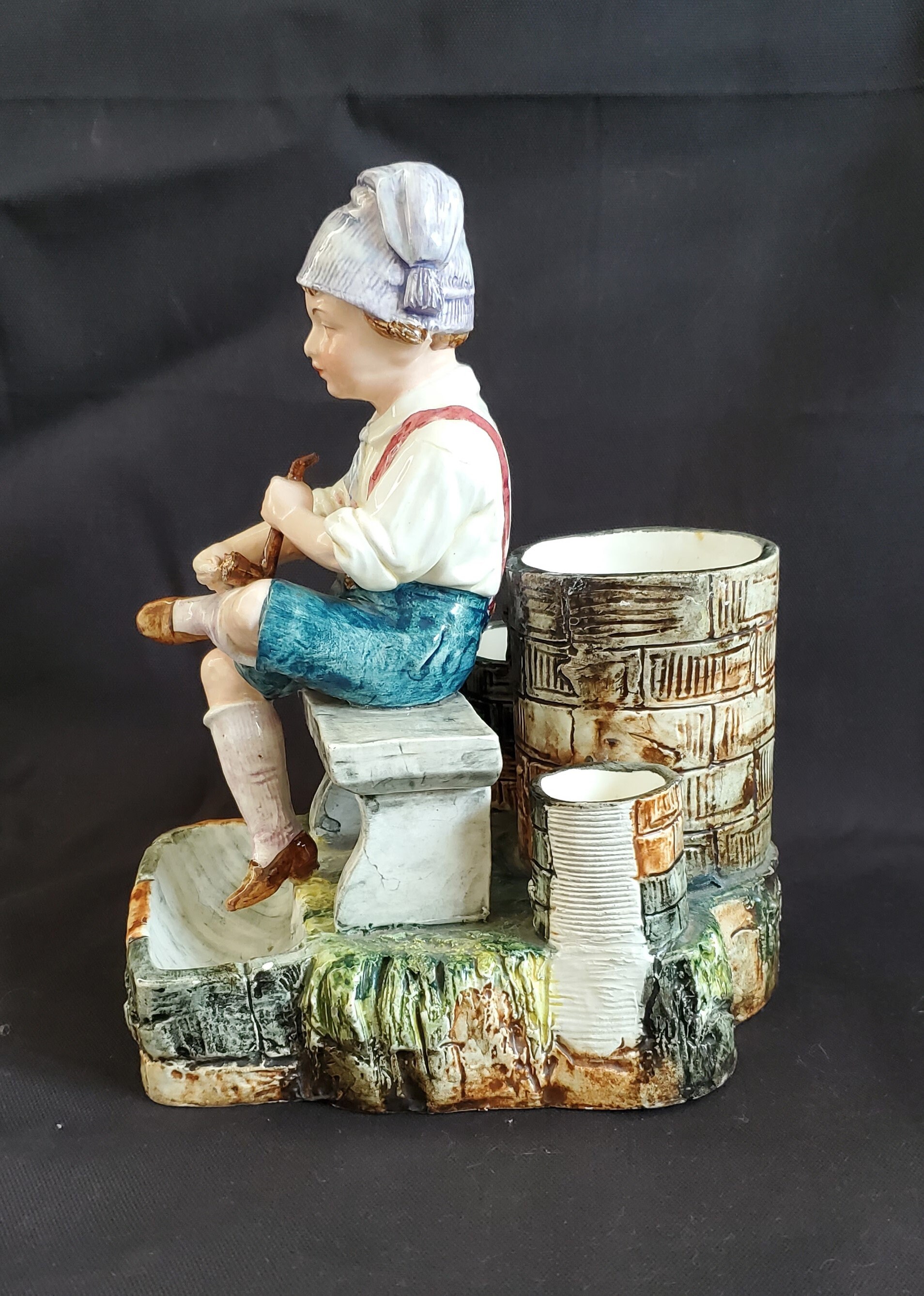 Antique Victorian German Boy With Pipe Porcelain Figural Posy Vase - Etsy