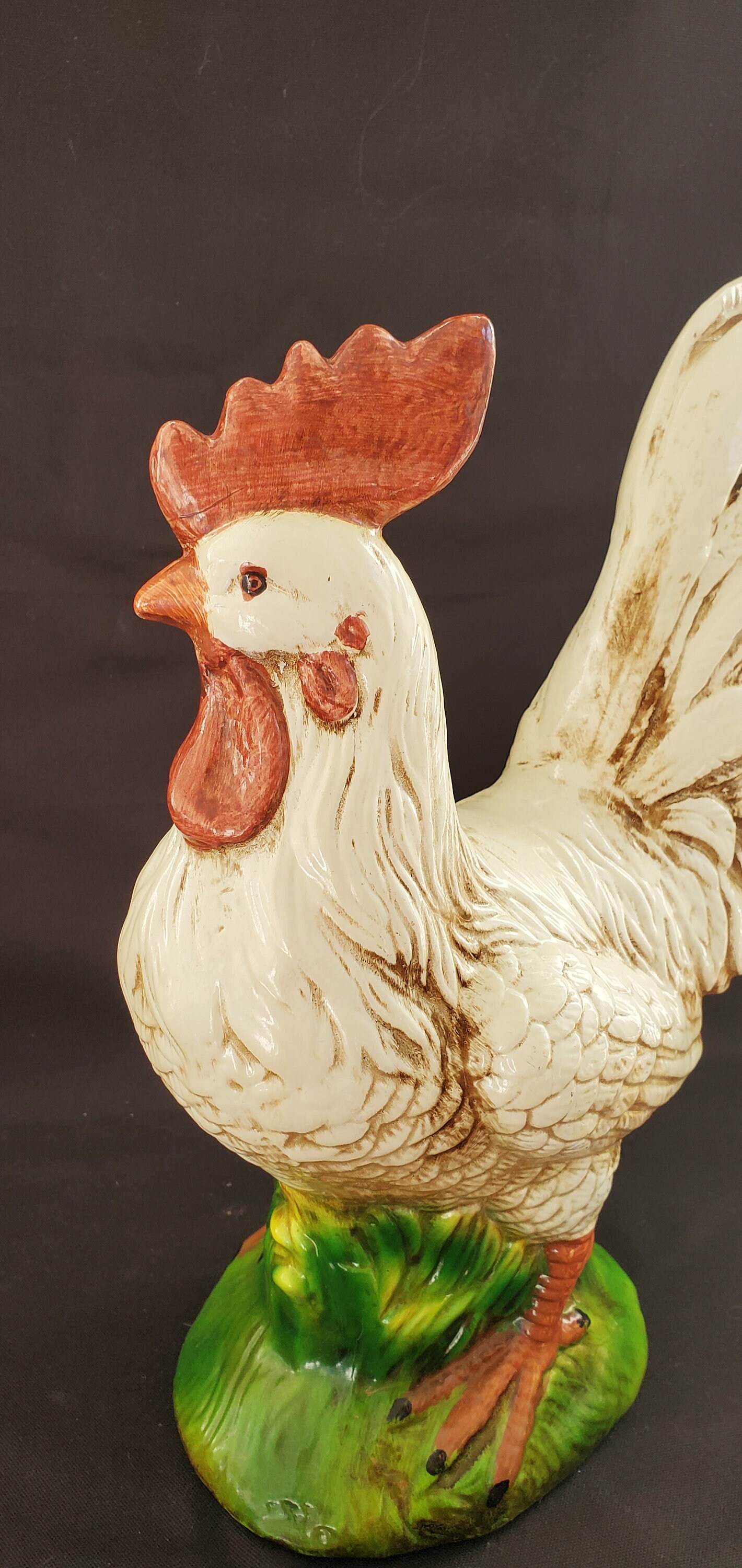 Vintage Large Hand Painted Country Ceramic Rooster - Etsy