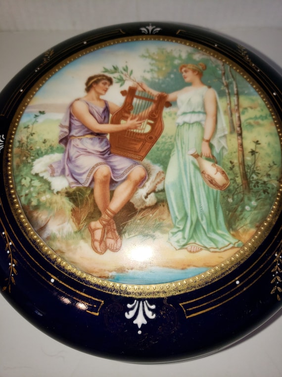 Antique Alexandra Porcelain Works Royal Vienna Cobalt… - Gem